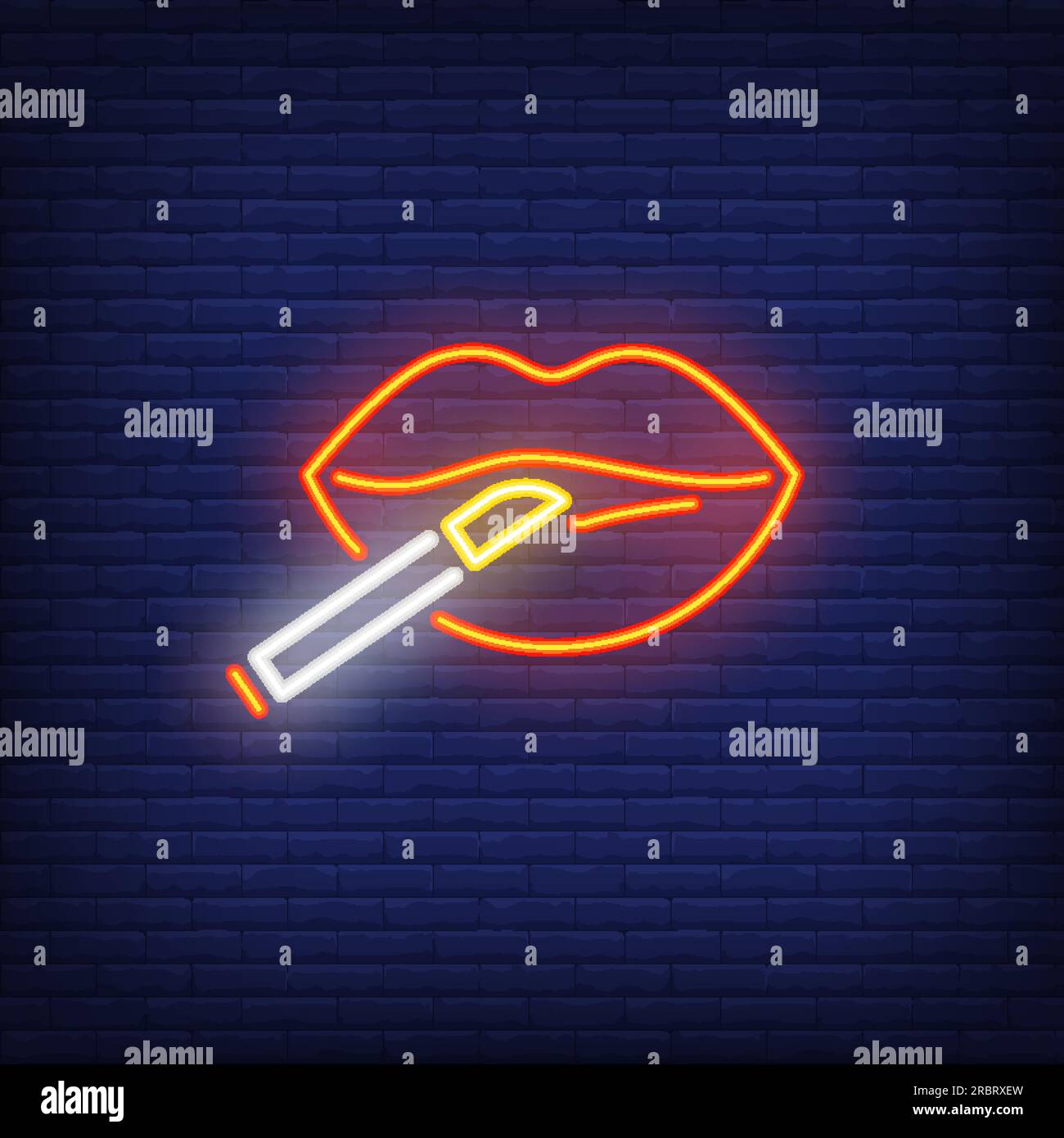 Lips neon Stock Vector Images - Alamy