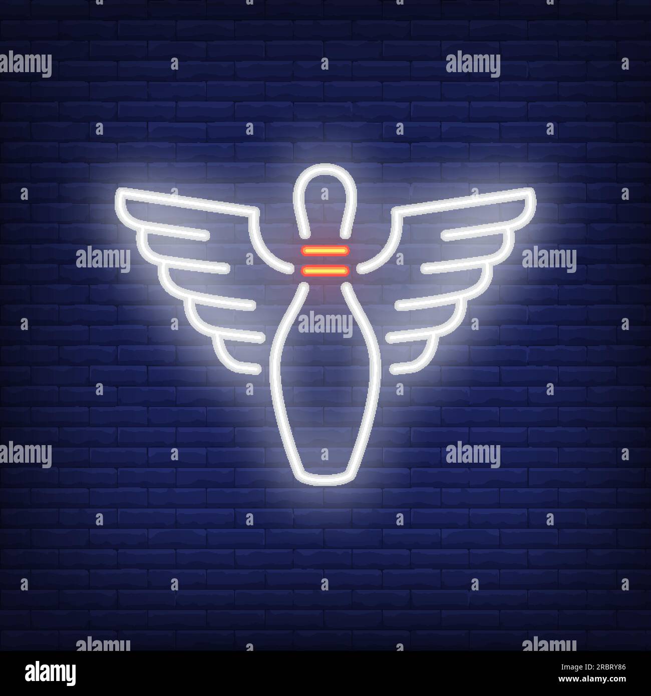 Bowling pin with wings neon sign Stock Vector Image & Art - Alamy