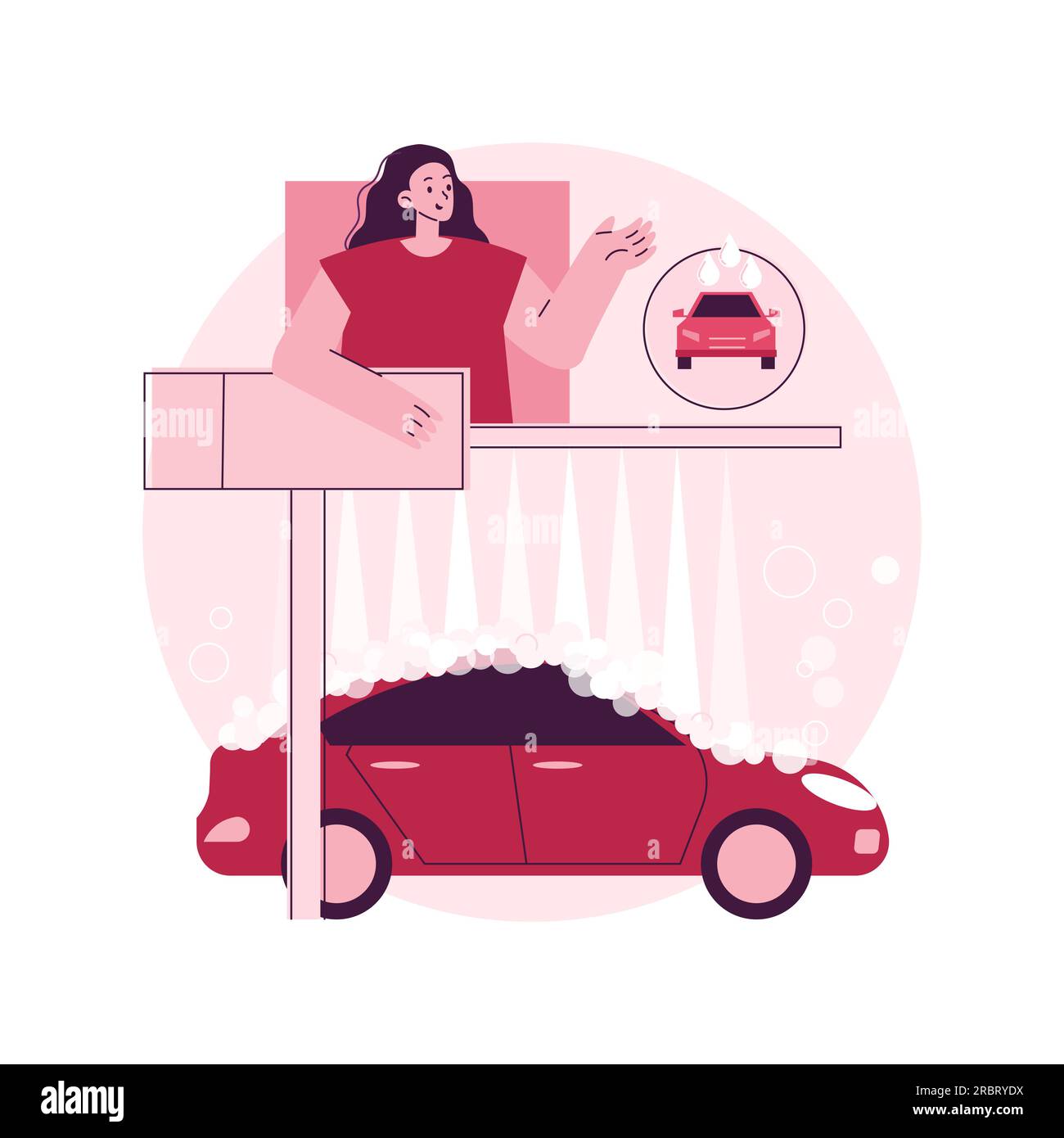 Cleaning red car service station Stock Vector Images - Alamy