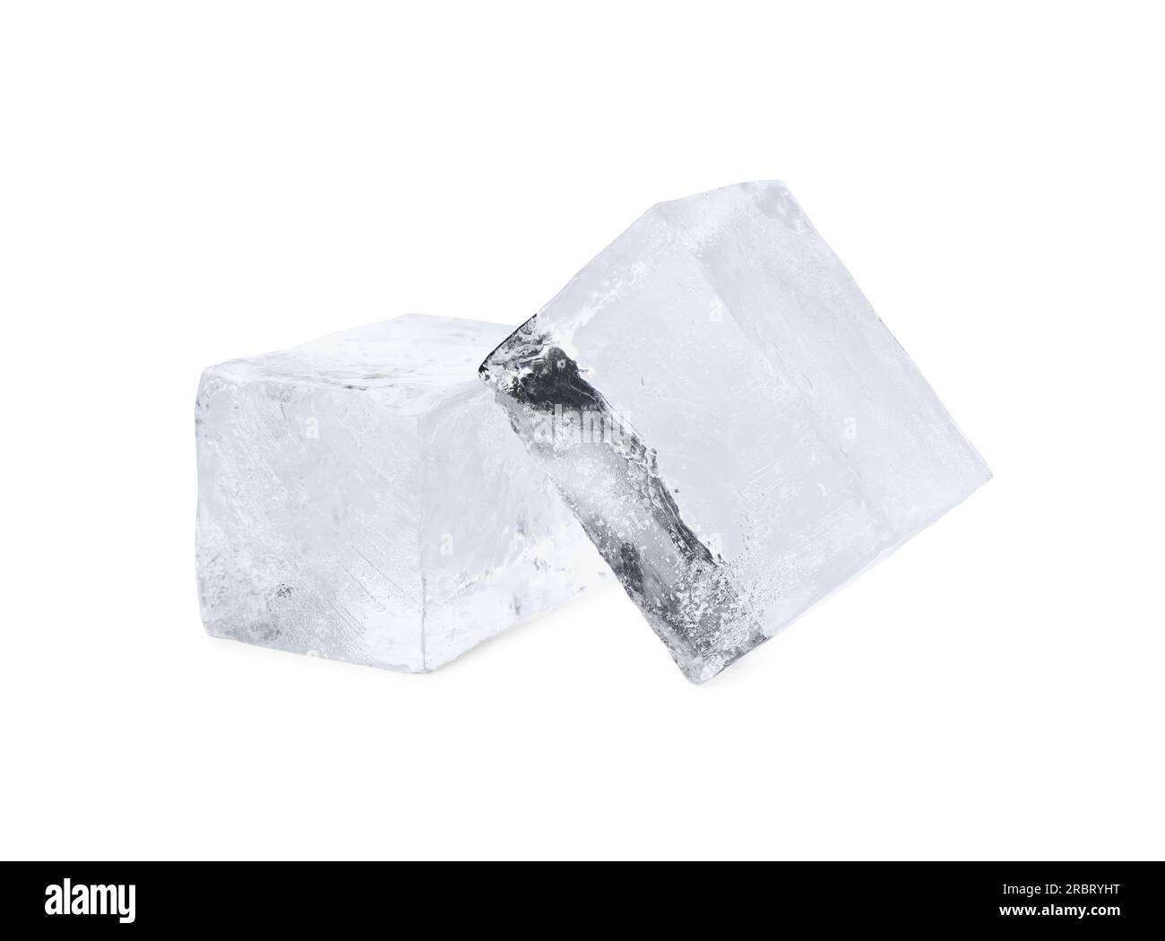 Crystal clear ice cubes isolated on white Stock Photo - Alamy