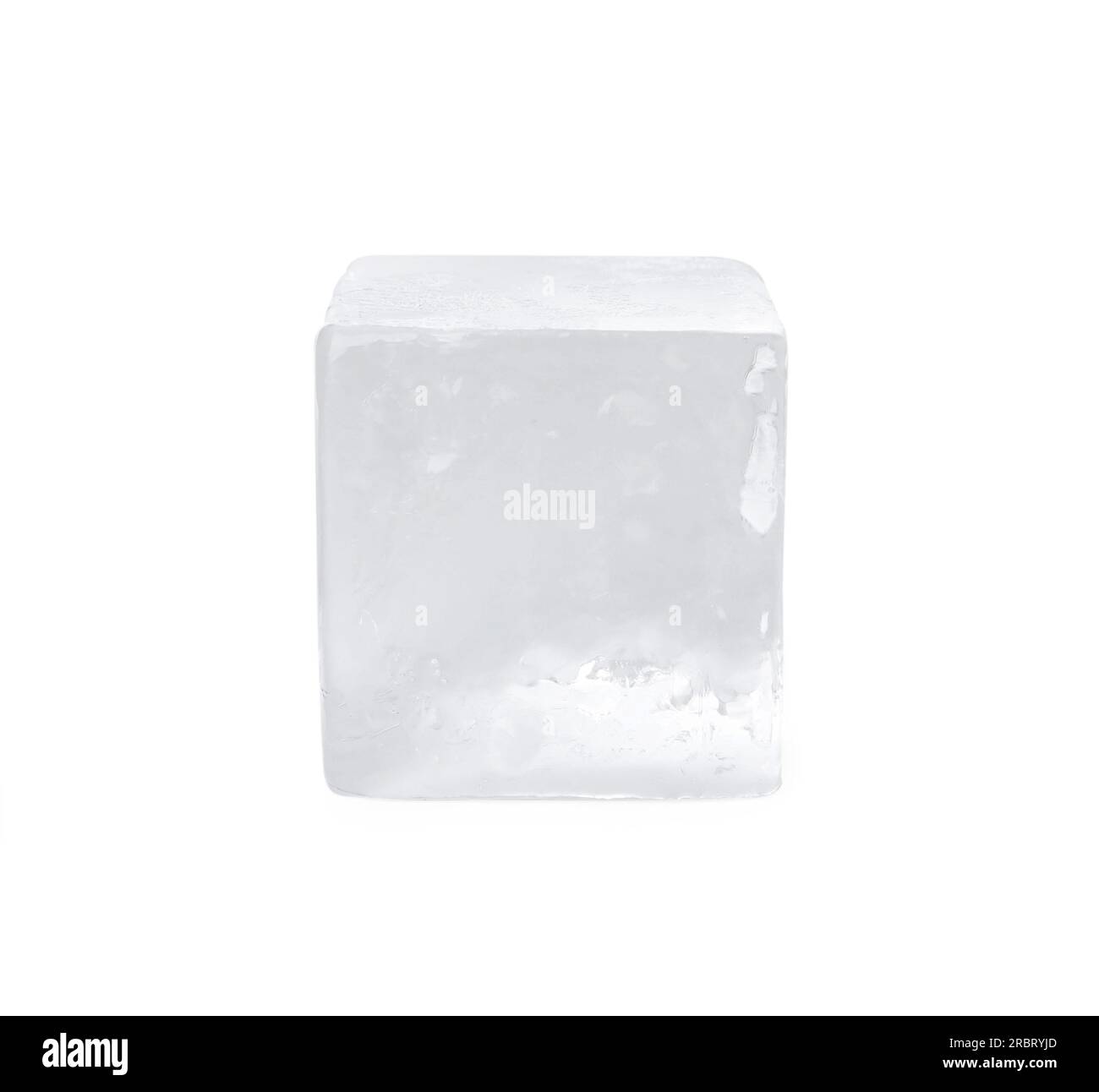 One clear ice cube isolated on white Stock Photo - Alamy