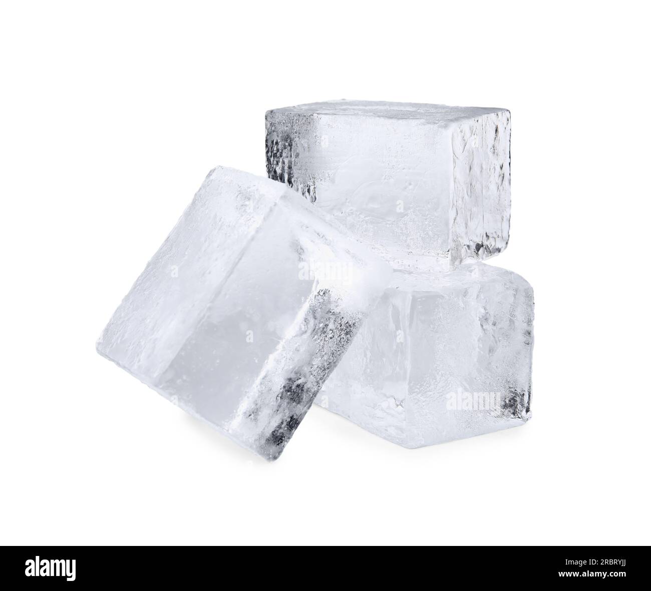 Crystal clear ice cubes isolated on white Stock Photo - Alamy