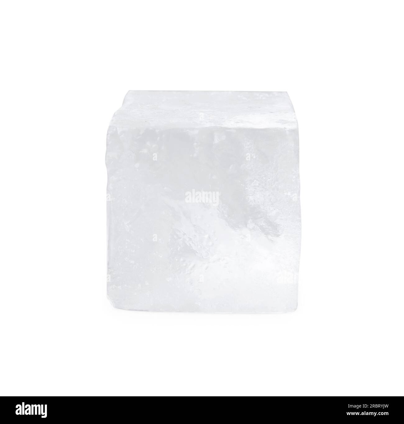 One clear ice cube isolated on white Stock Photo - Alamy