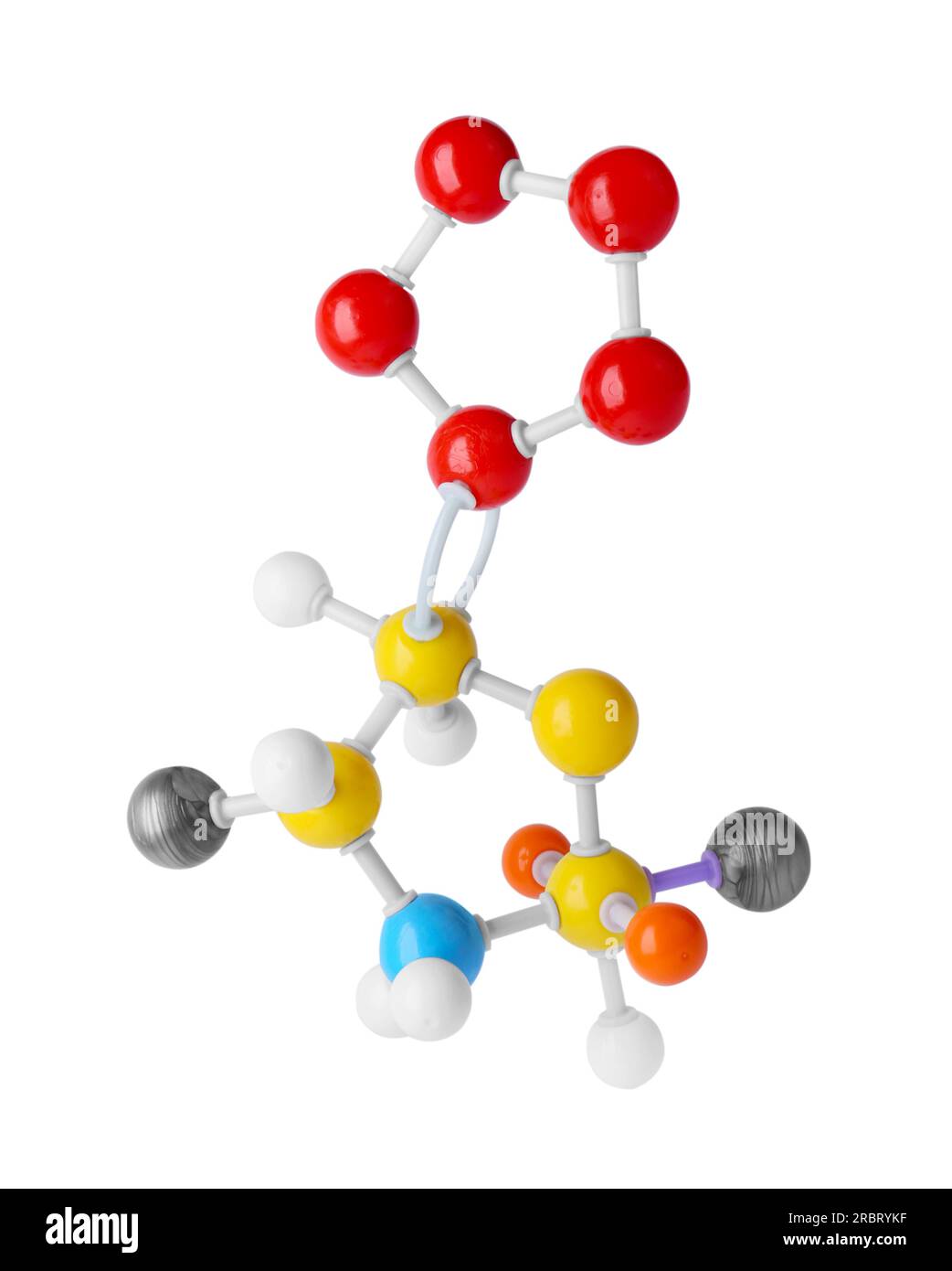 Structure of molecule on white background. Chemical model Stock Photo ...