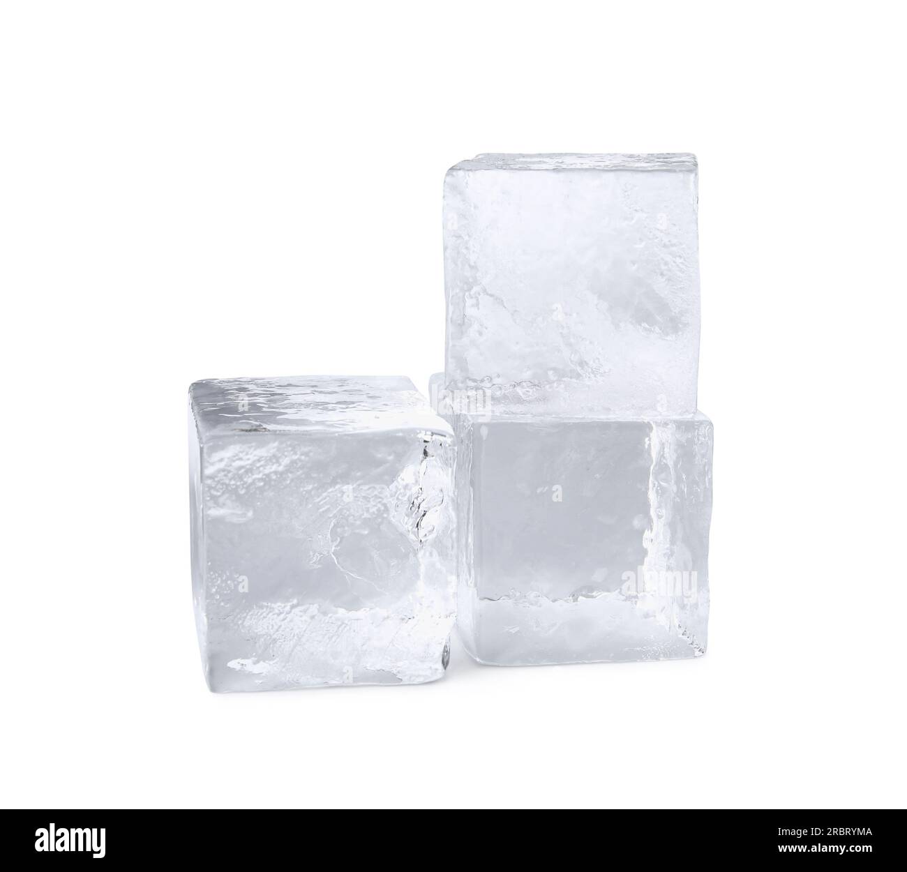 Crystal clear ice cubes isolated on white Stock Photo - Alamy