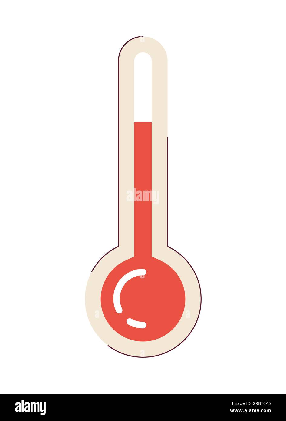 Thermometer hot semi flat colour vector object Stock Vector Image & Art ...