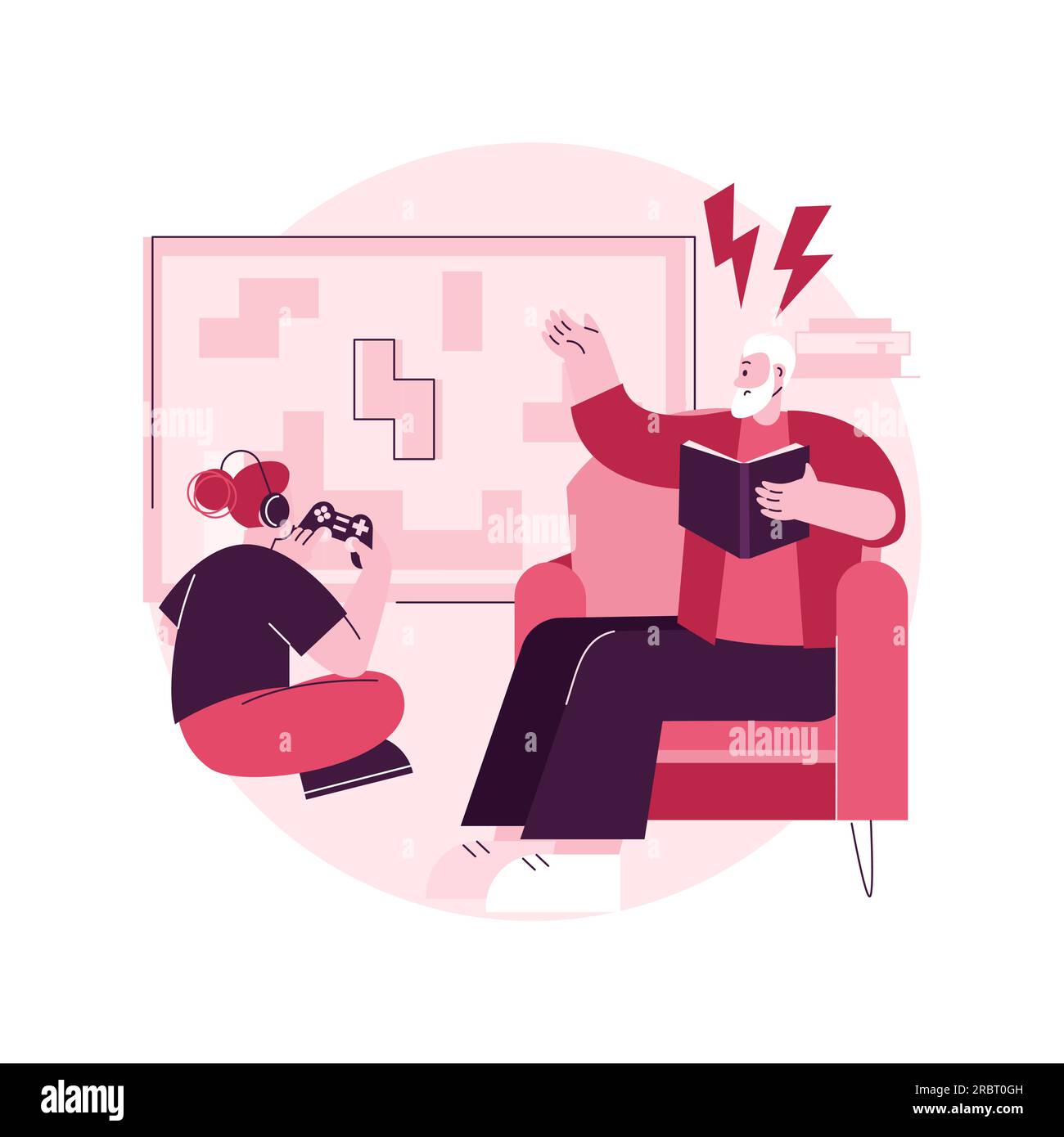 Generation gap abstract concept vector illustration. Difference in ...