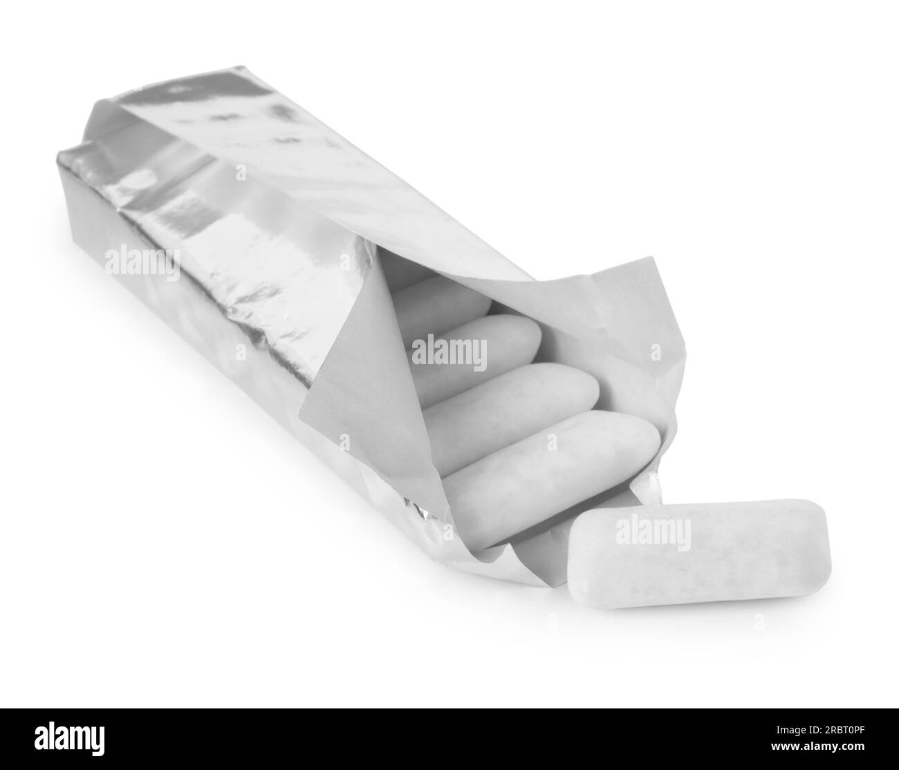 Pack with chewing gums on white background Stock Photo - Alamy