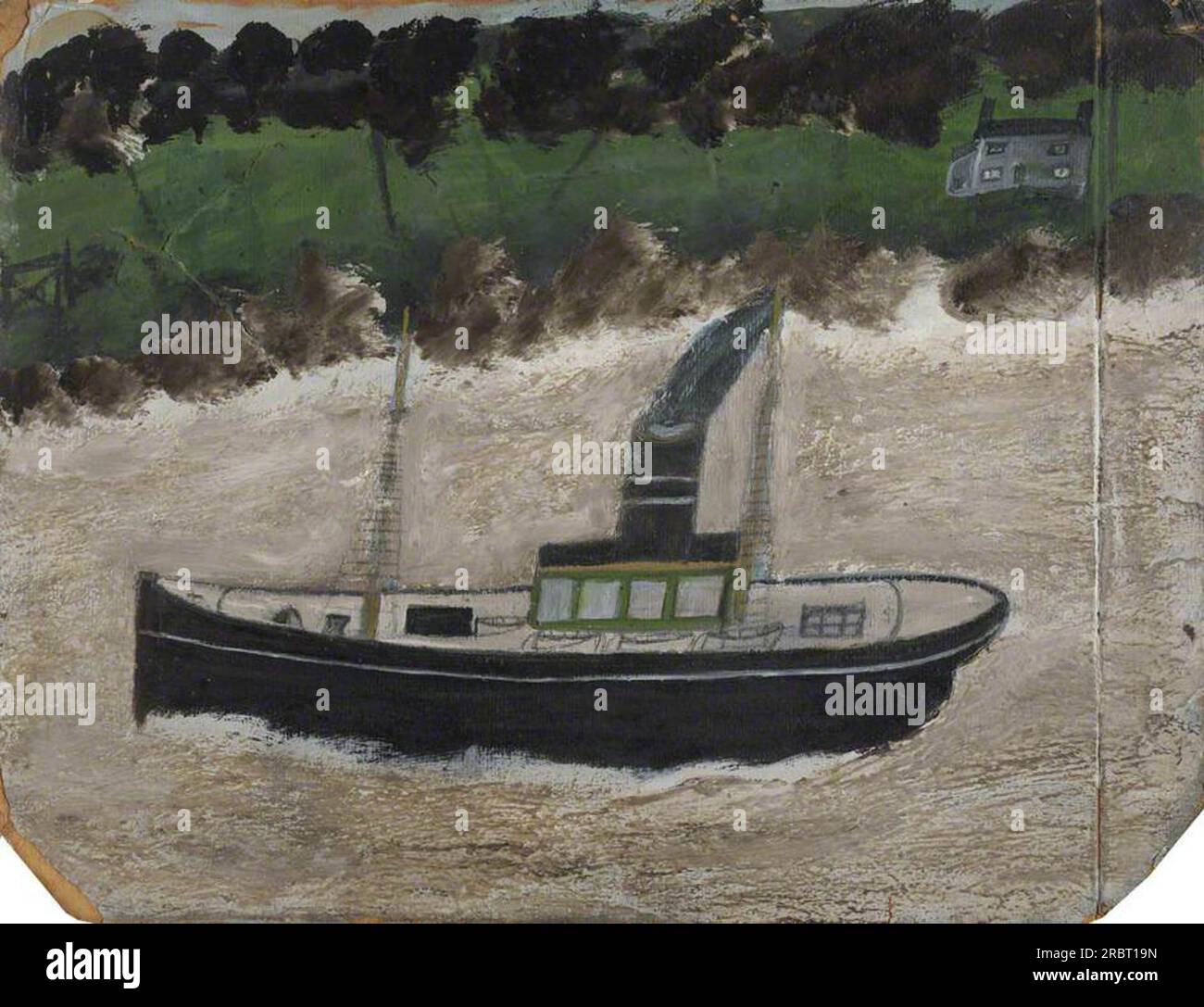 Coaster by a Shore with a House by Alfred Wallis Stock Photo - Alamy