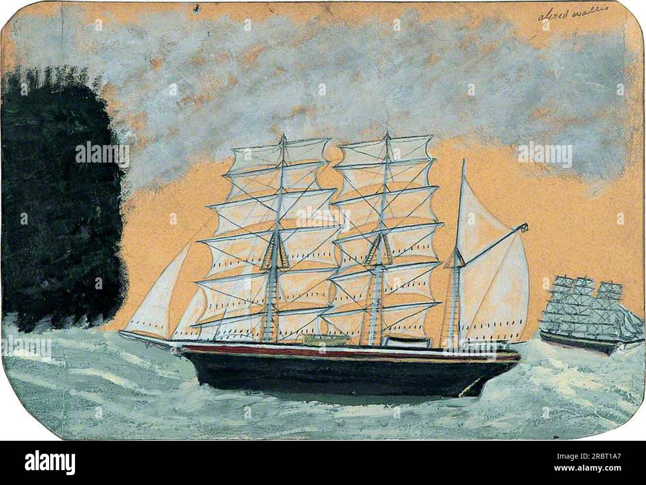 Headland with two three-masters 1938 by Alfred Wallis Stock Photo - Alamy