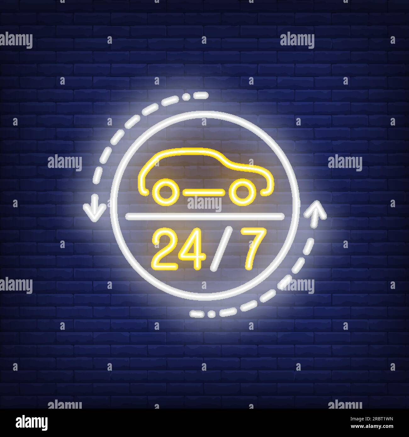 Twenty four hours auto repair shop neon sign Stock Vector Image & Art ...