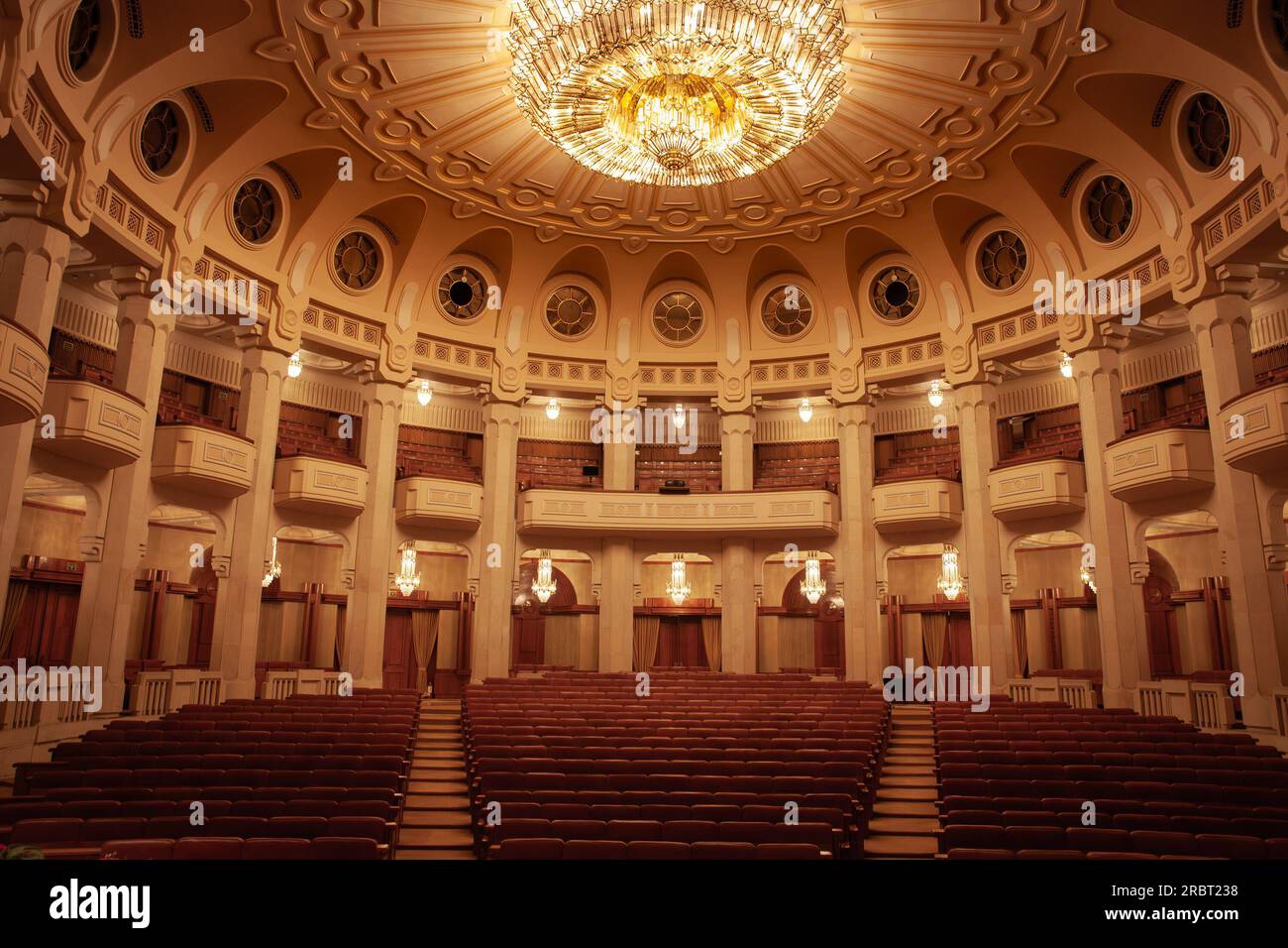 Picture of the interior of a opera house, a vintage baroque theater ...