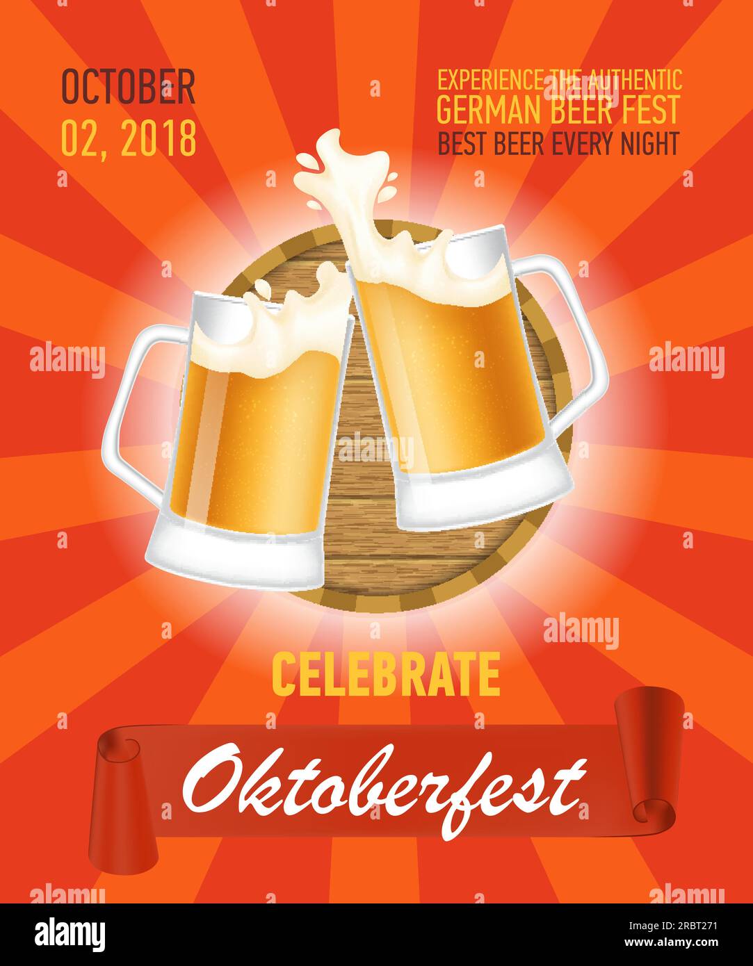 Octoberfest, authentic beer poster design Stock Vector Image & Art - Alamy