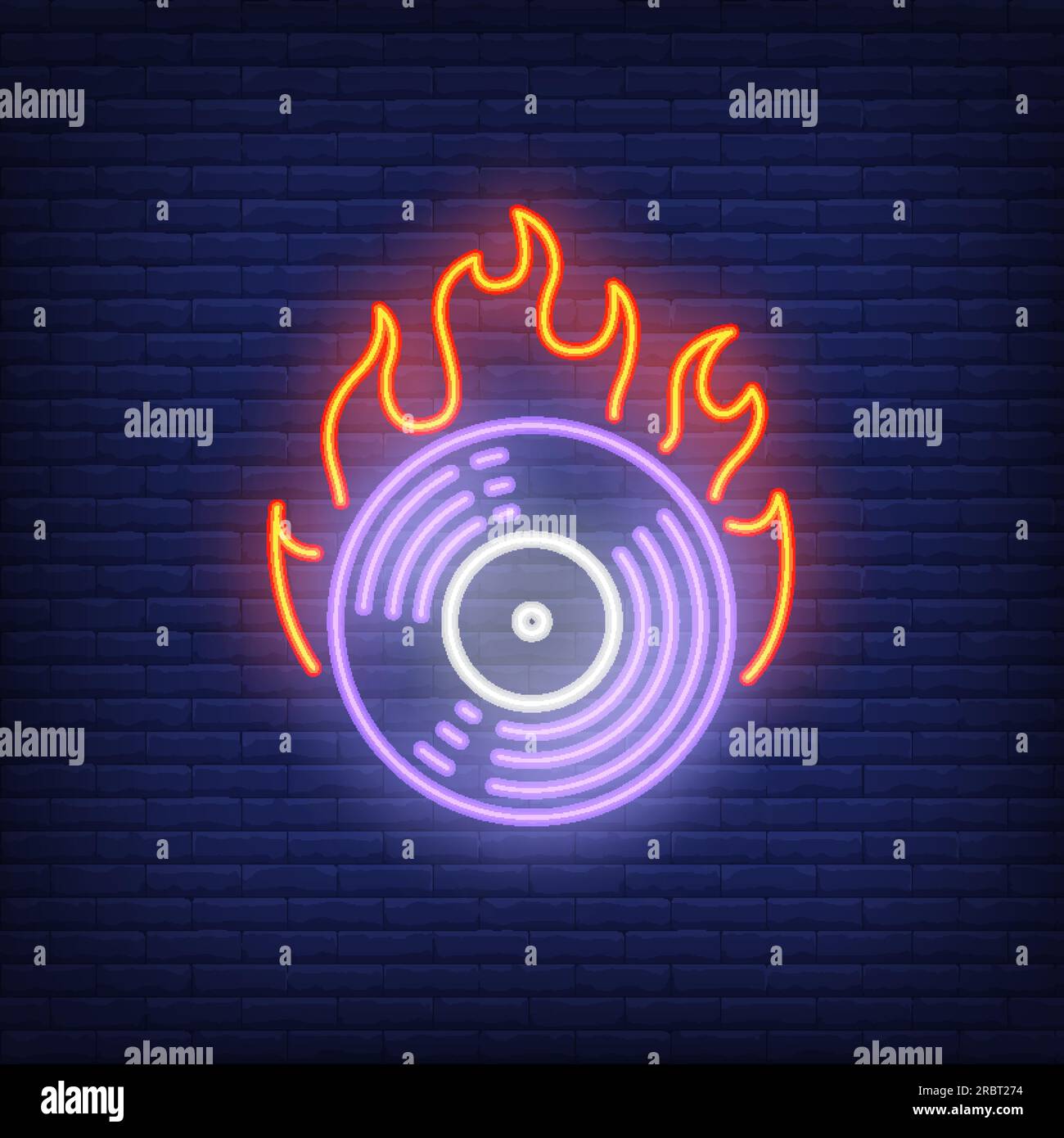 Firing vinyl record neon sign Stock Vector Image & Art - Alamy