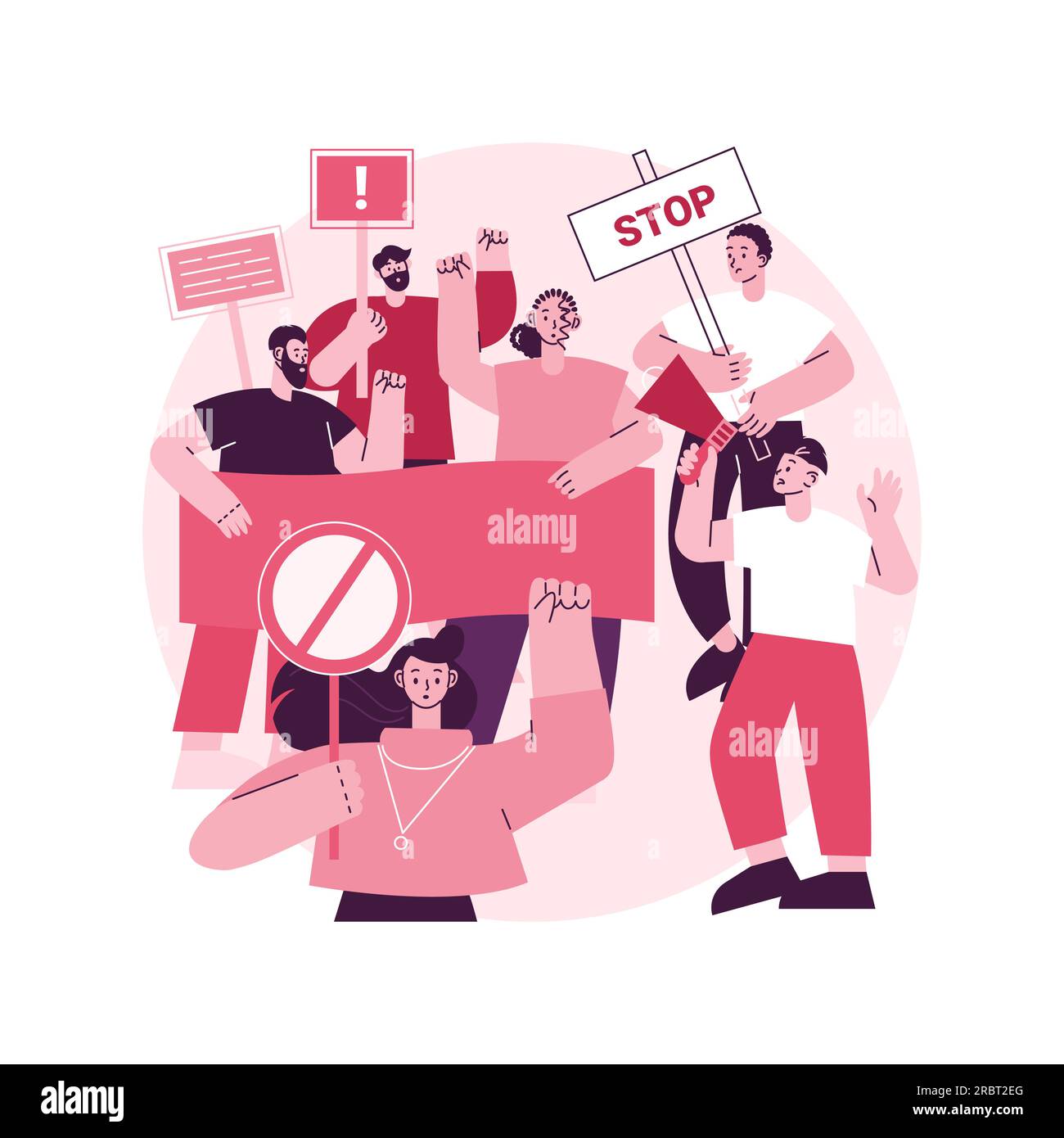 Mass protest abstract concept vector illustration. Demonstration ...