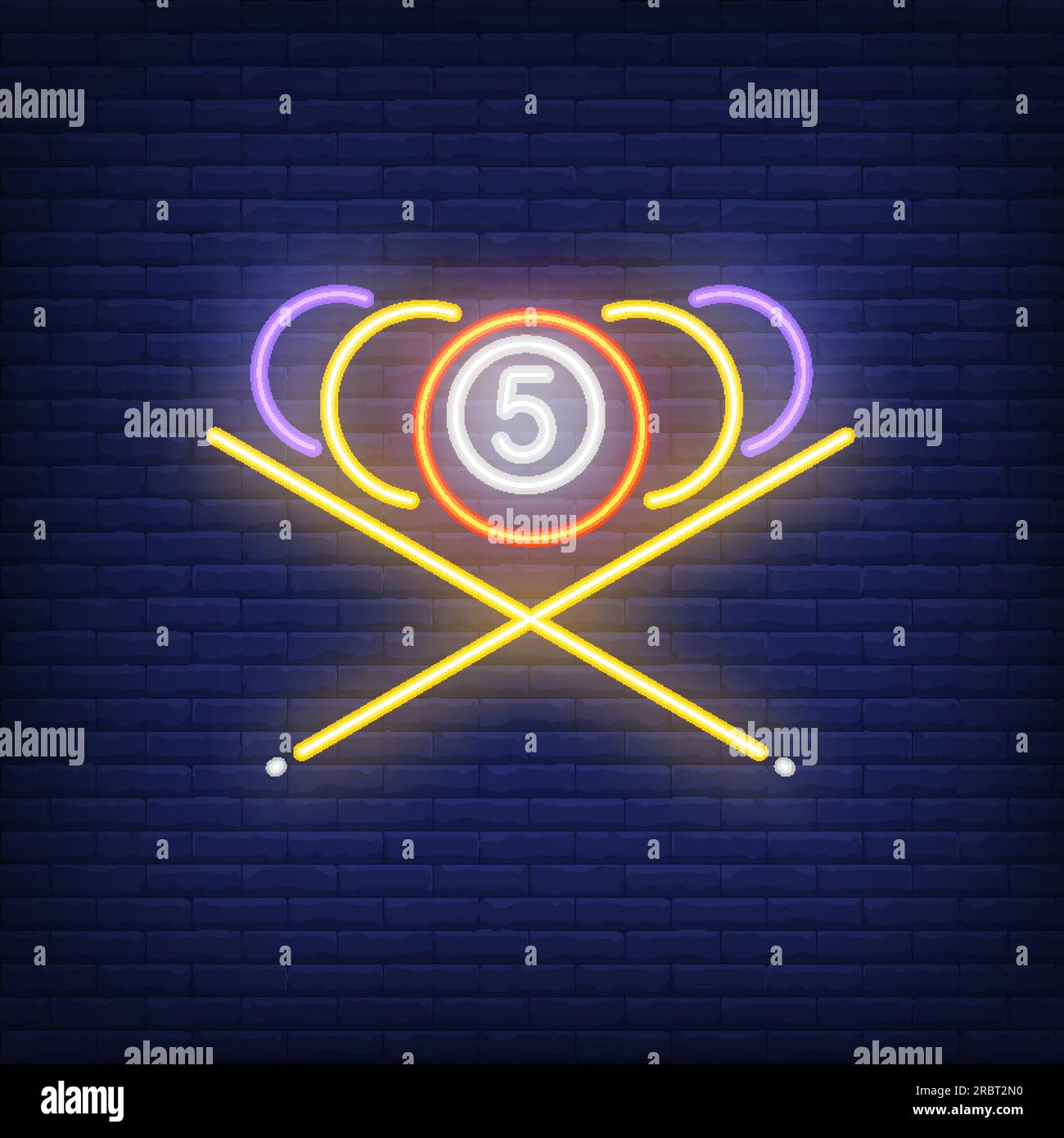 Billiard balls and cues neon sign Stock Vector Image & Art - Alamy