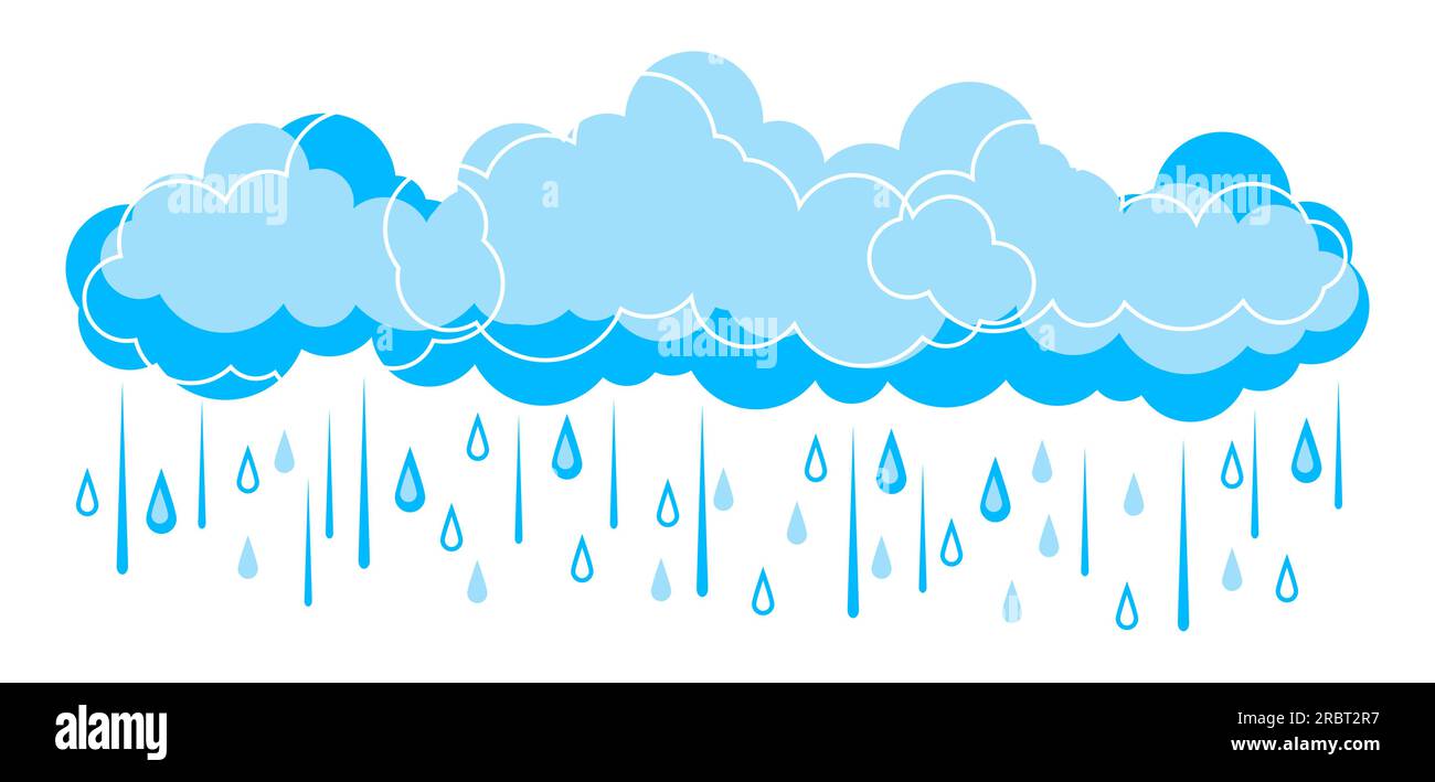 Background with clouds and rain. Stylized image of rain Stock Vector ...