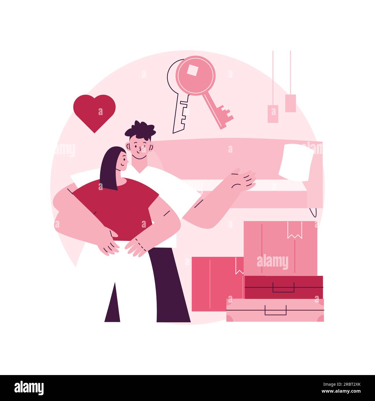 Cohabitation abstract concept vector illustration. Living together ...