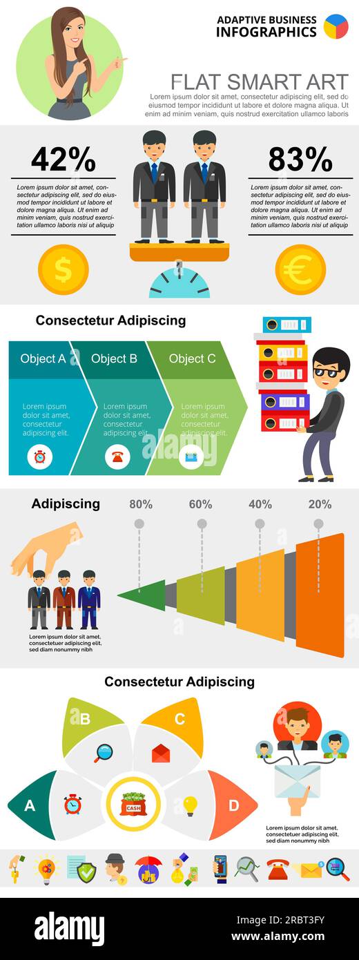 Teamwork diagrams set for presentation slide templates Stock Vector ...