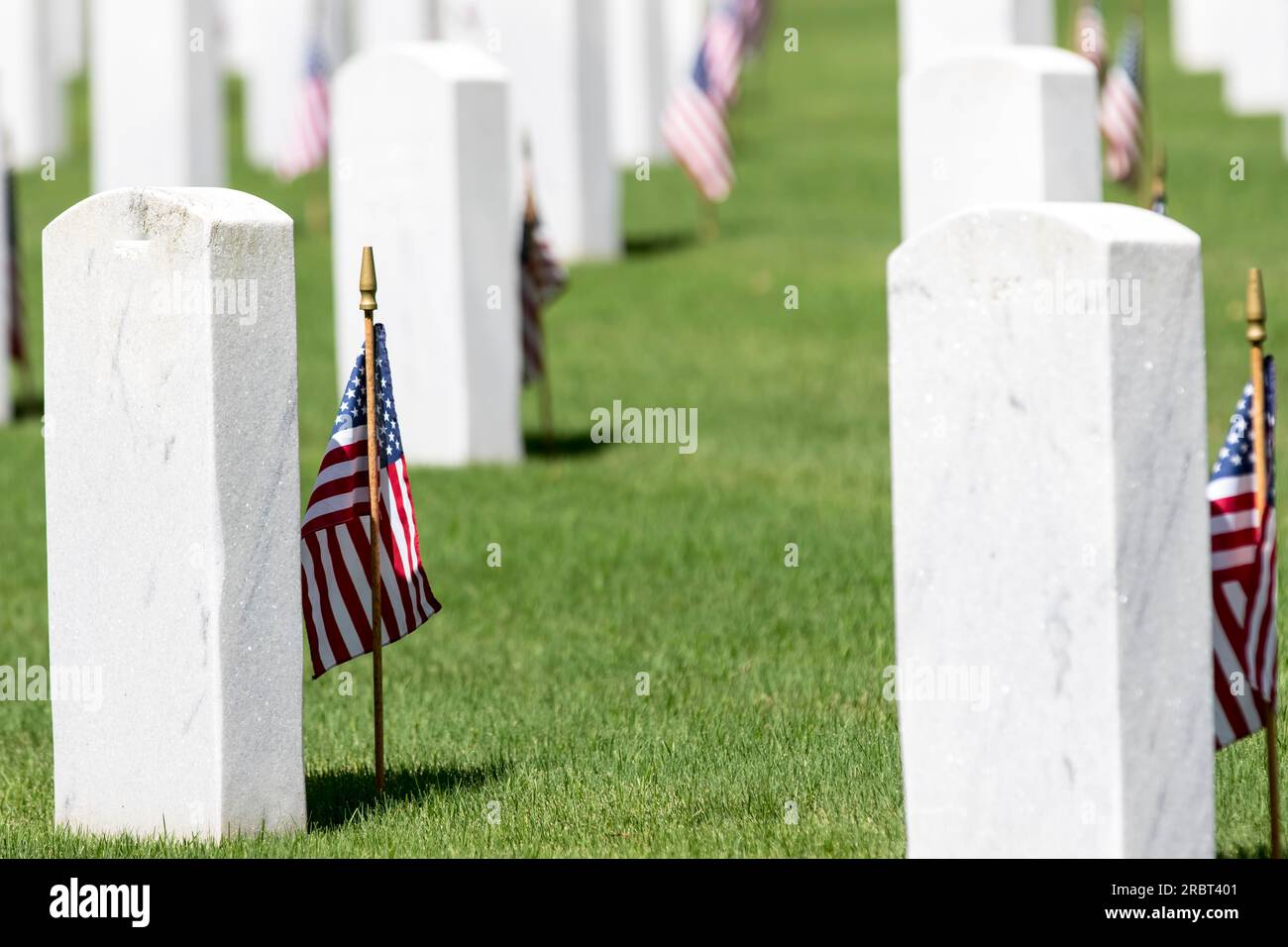 Veterans cemetery memorial celebration with American Flag Stock Photo ...