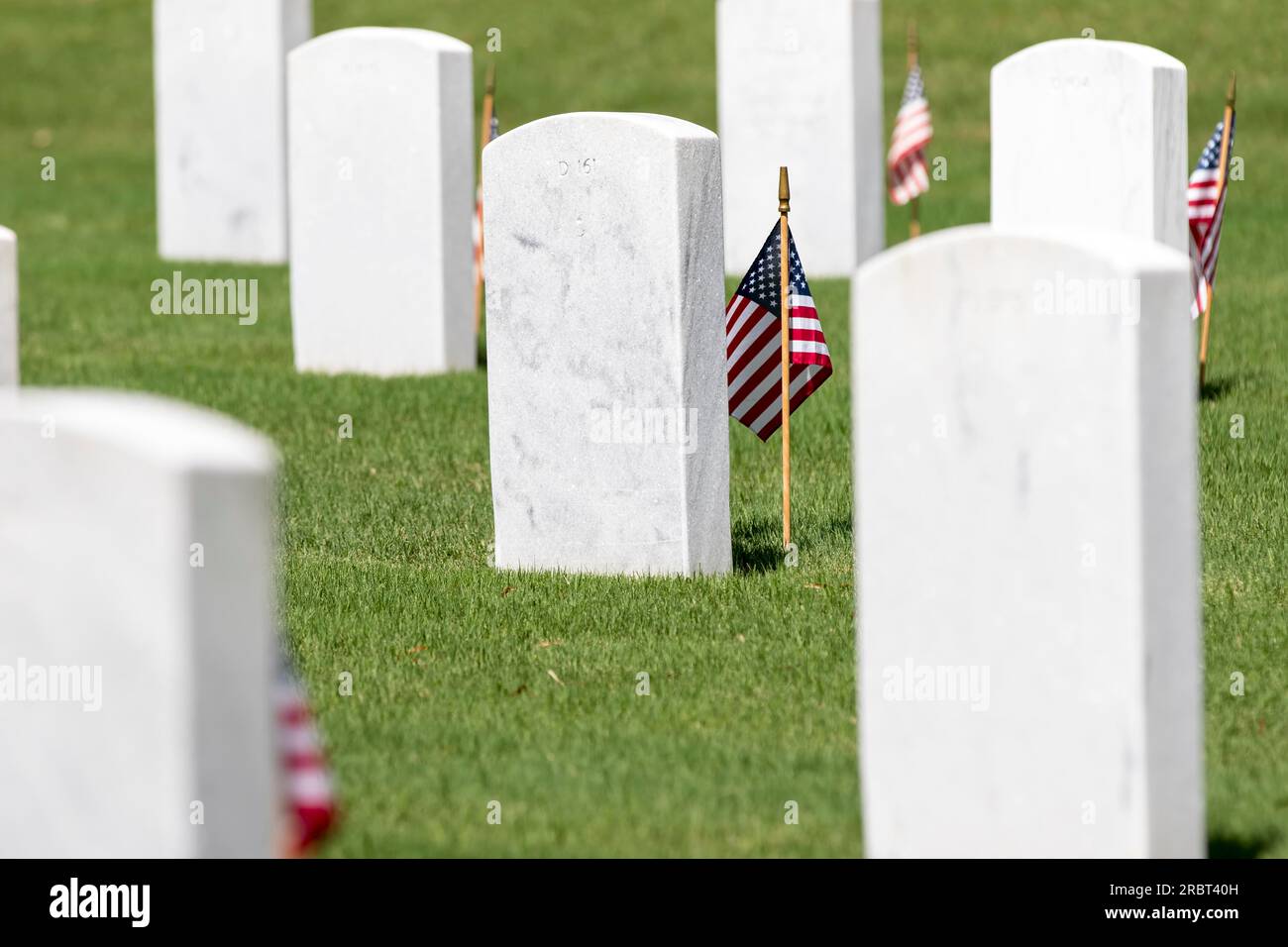 Veterans cemetery memorial celebration with American Flag Stock Photo ...