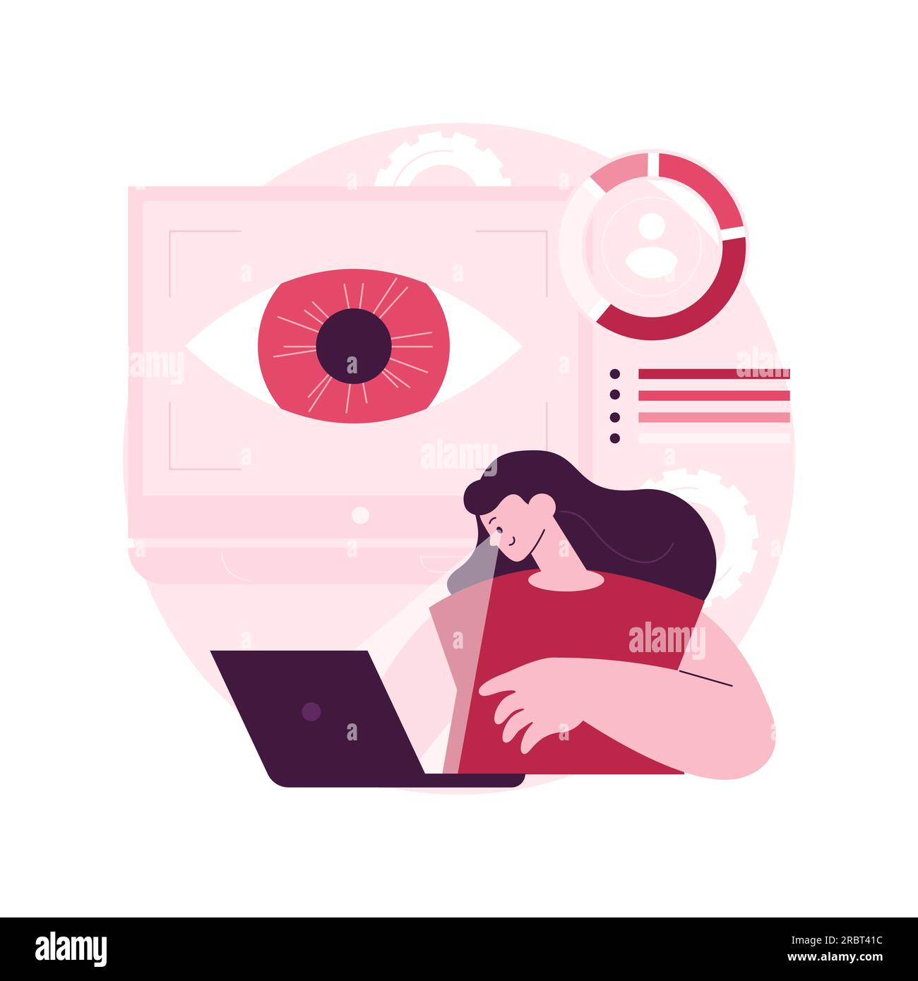 Eye tracking technology abstract concept vector illustration. Eye ...