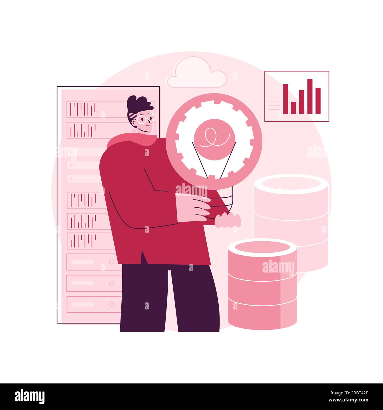 Innovative big data solutions abstract concept vector illustration. Big ...