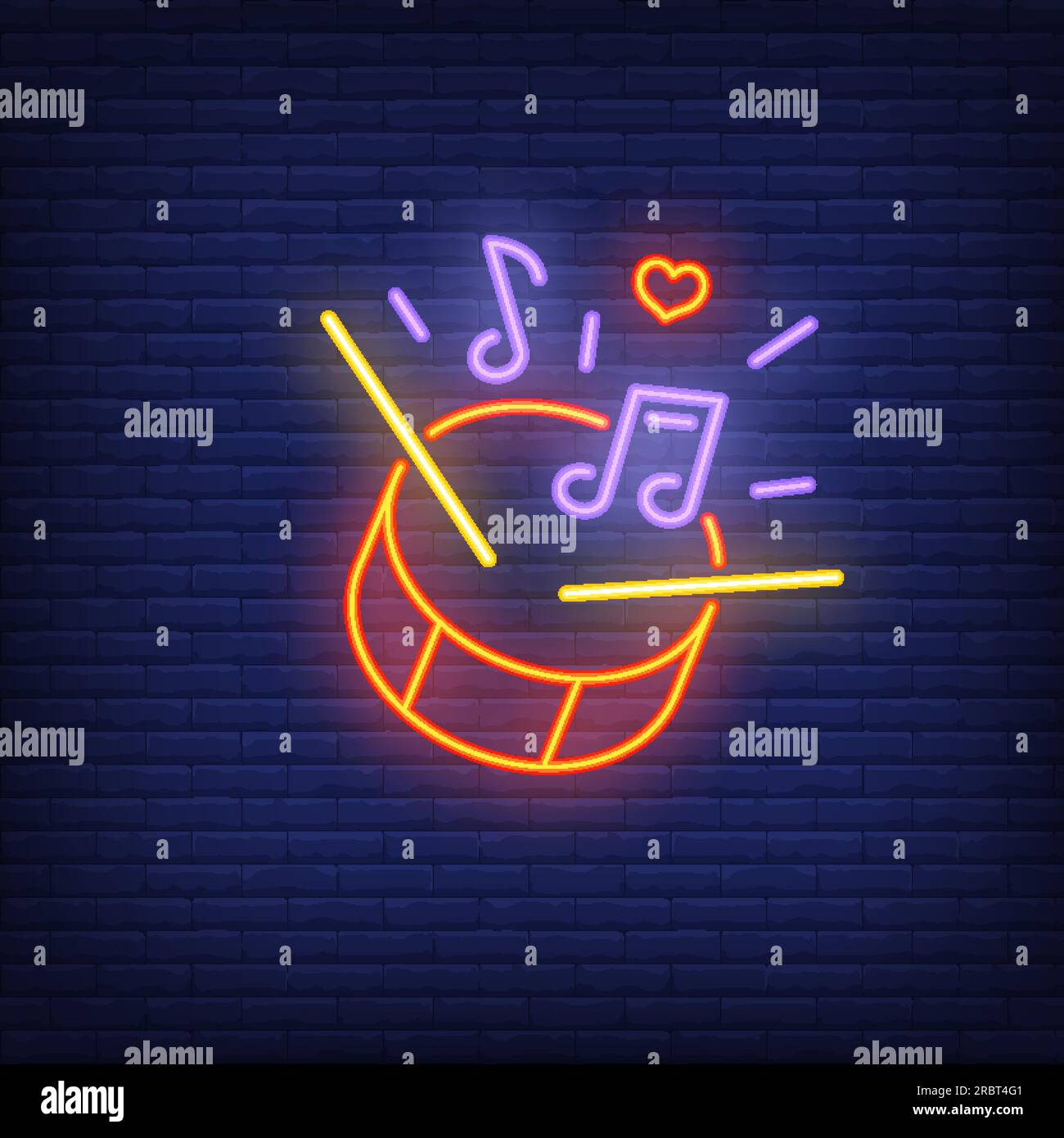 Beating drum neon sign Stock Vector Image & Art - Alamy