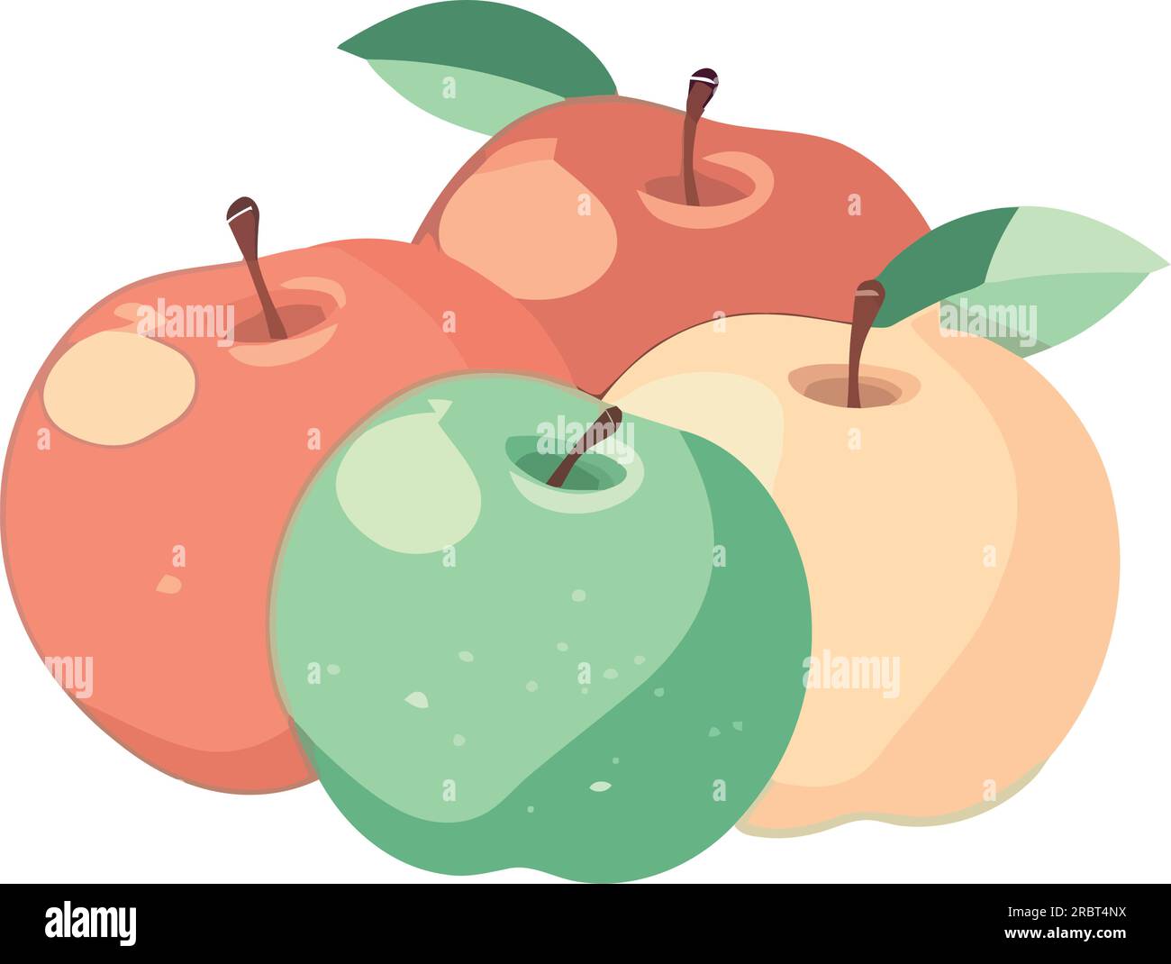 Juicy, ripe apple, symbol of healthy eating Stock Vector Image & Art ...