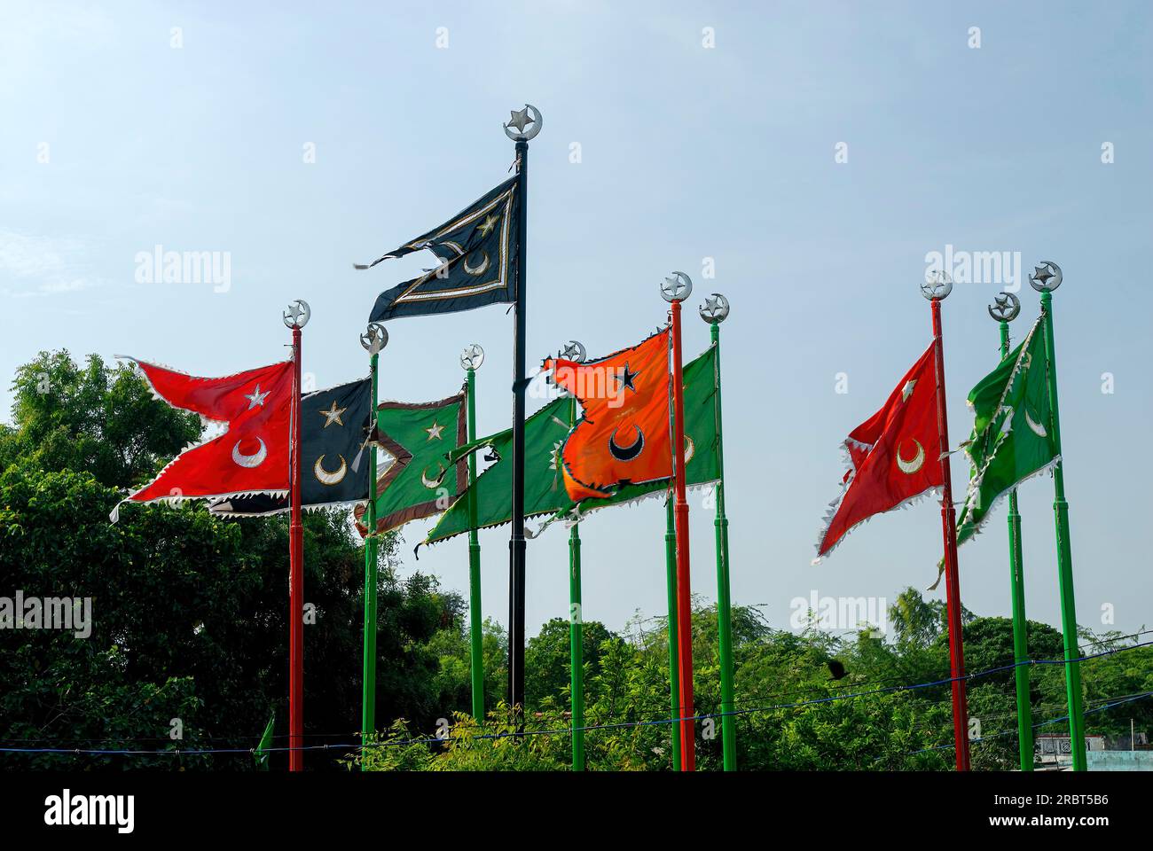 Flags at Hazrat Abdus Sabir Maulana Dargah, Pulicat Pazhaverkadu, Tamil ...