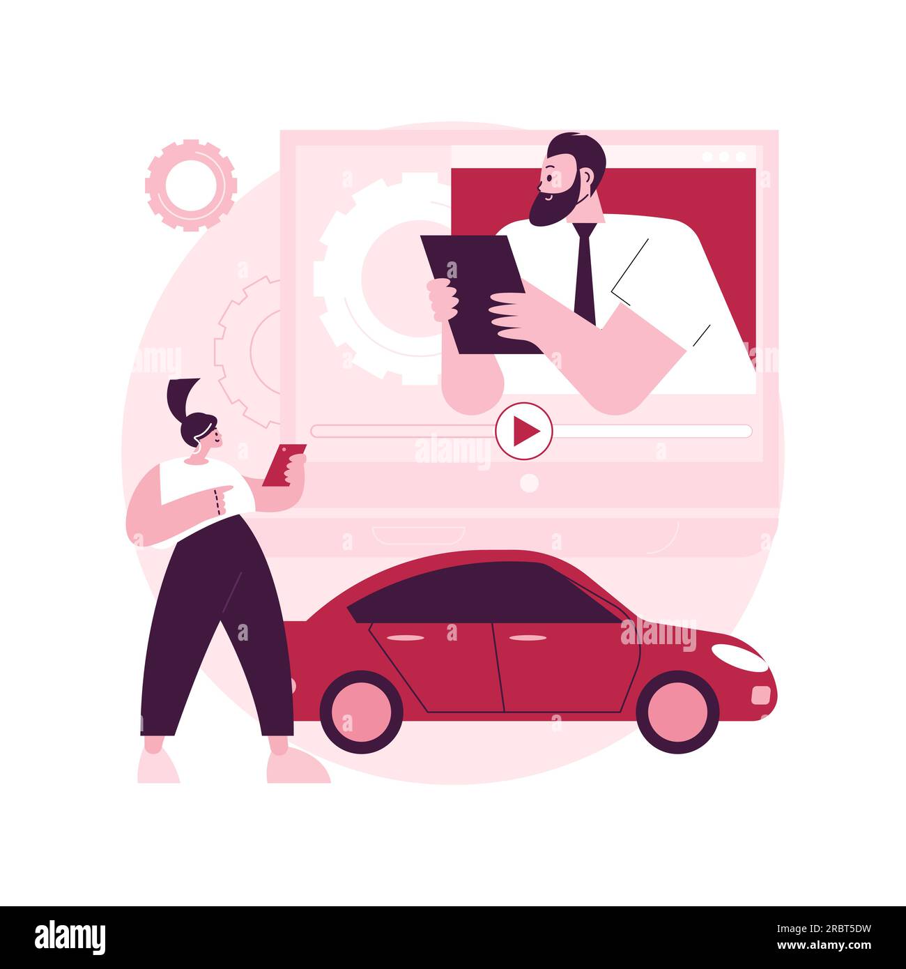 Car review video abstract concept vector illustration. Car review, test ...