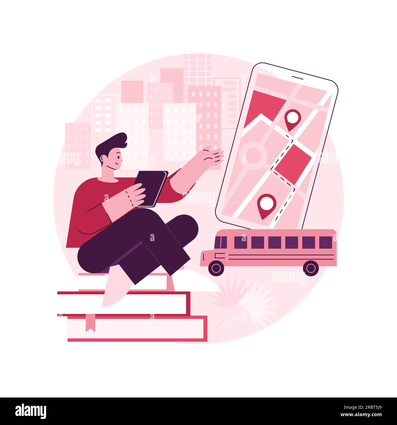 School bus tracking system abstract concept vector illustration. Bus ... School bus tracking system abstract concept vector illustration. Bus ...