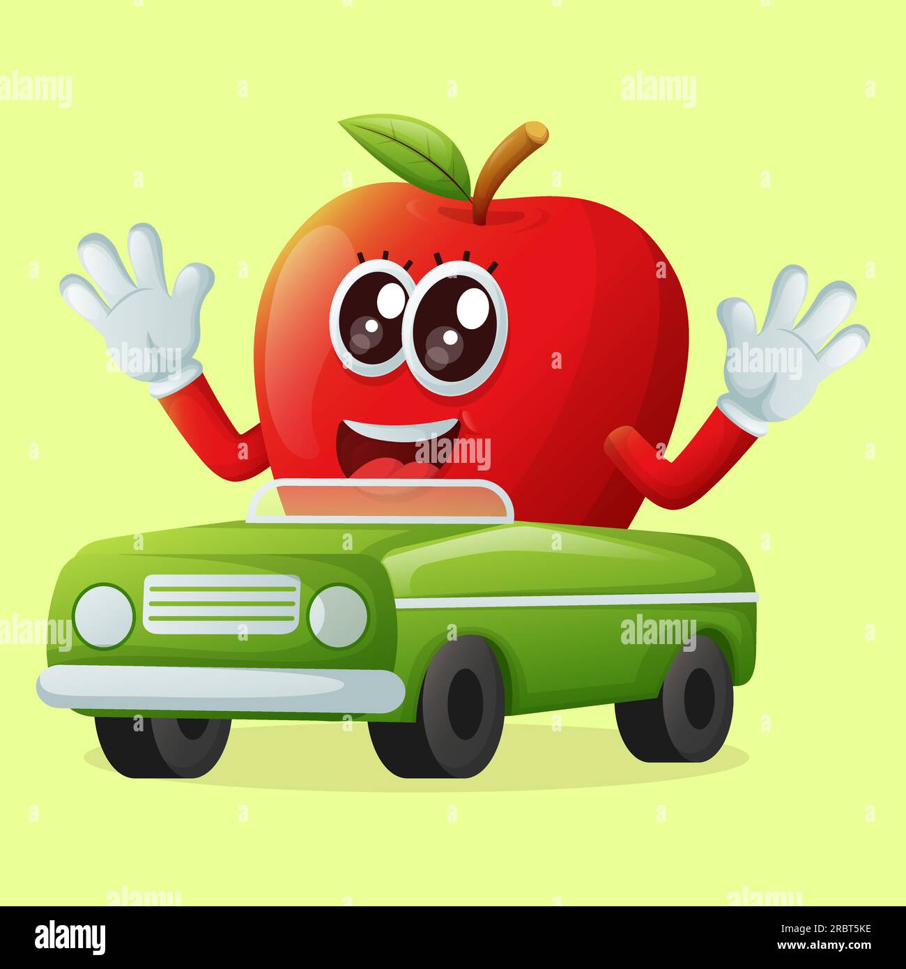 Cute apple characters playing with car toy. Perfect for kids ...
