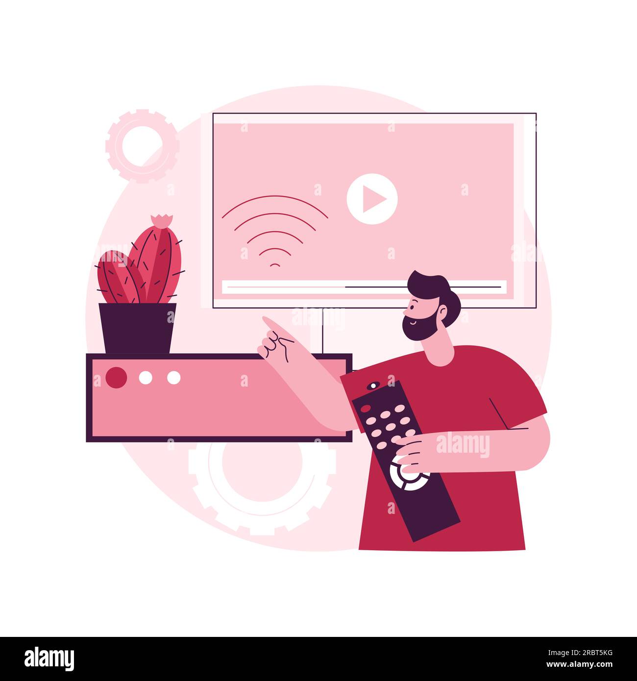 Smart TV box abstract concept vector illustration. Console box ...