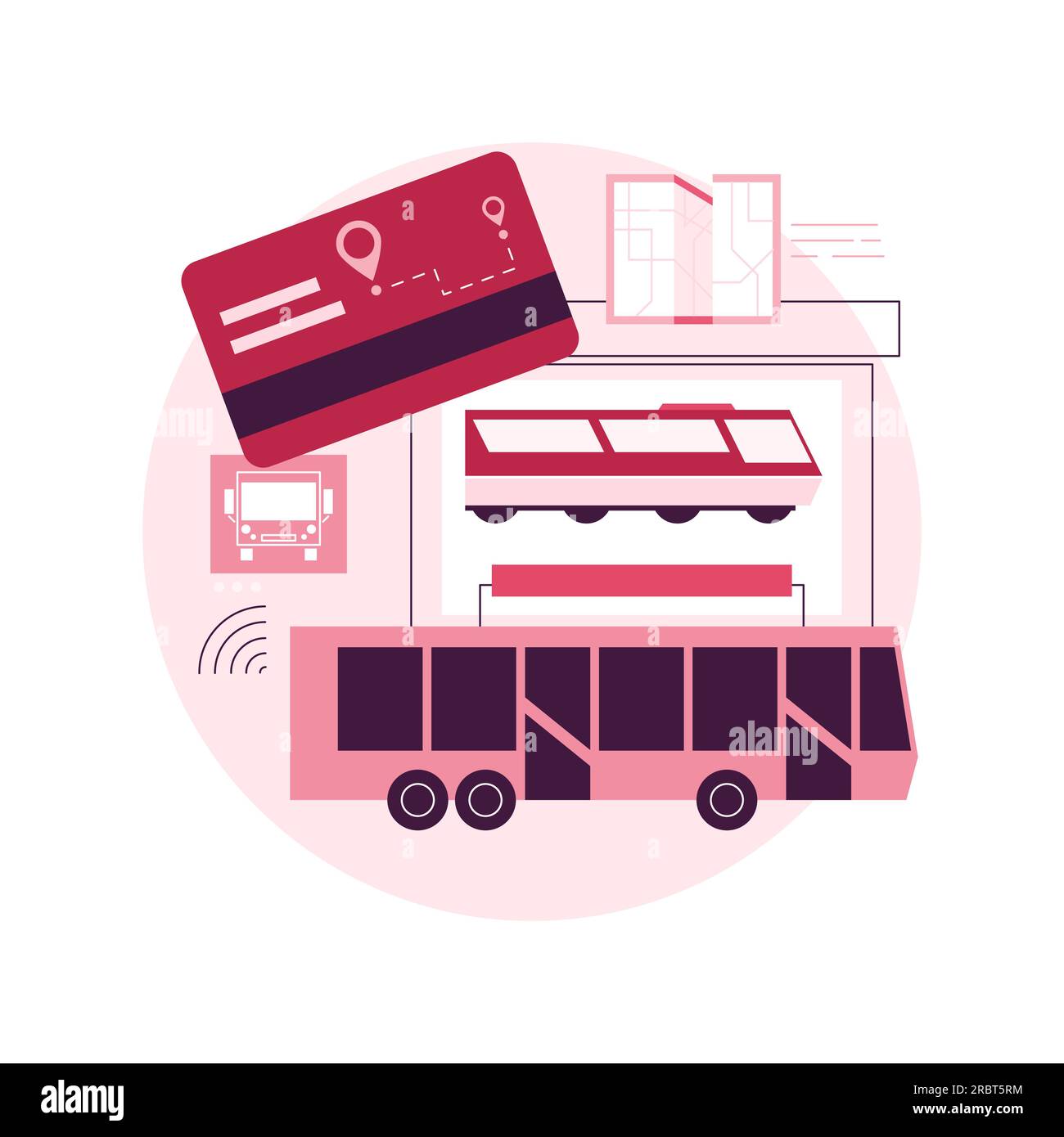 Public transport travel pass card abstract concept vector illustration ...