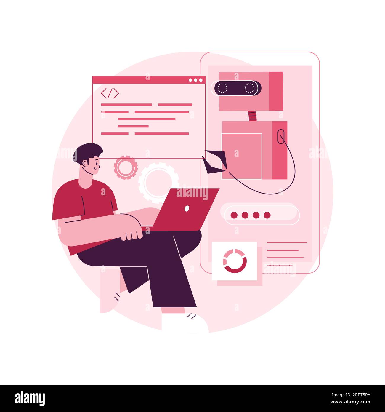 Chatbot development platform abstract concept vector illustration ...
