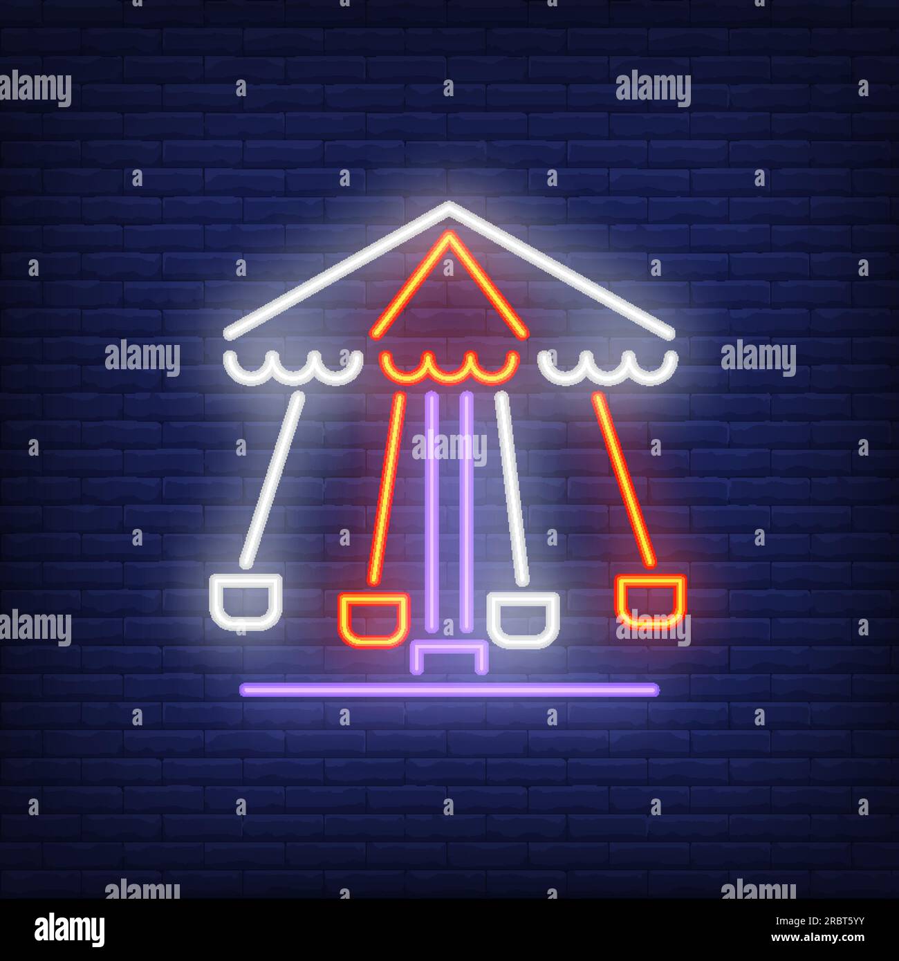 Rotating carousel neon sign Stock Vector Image & Art - Alamy