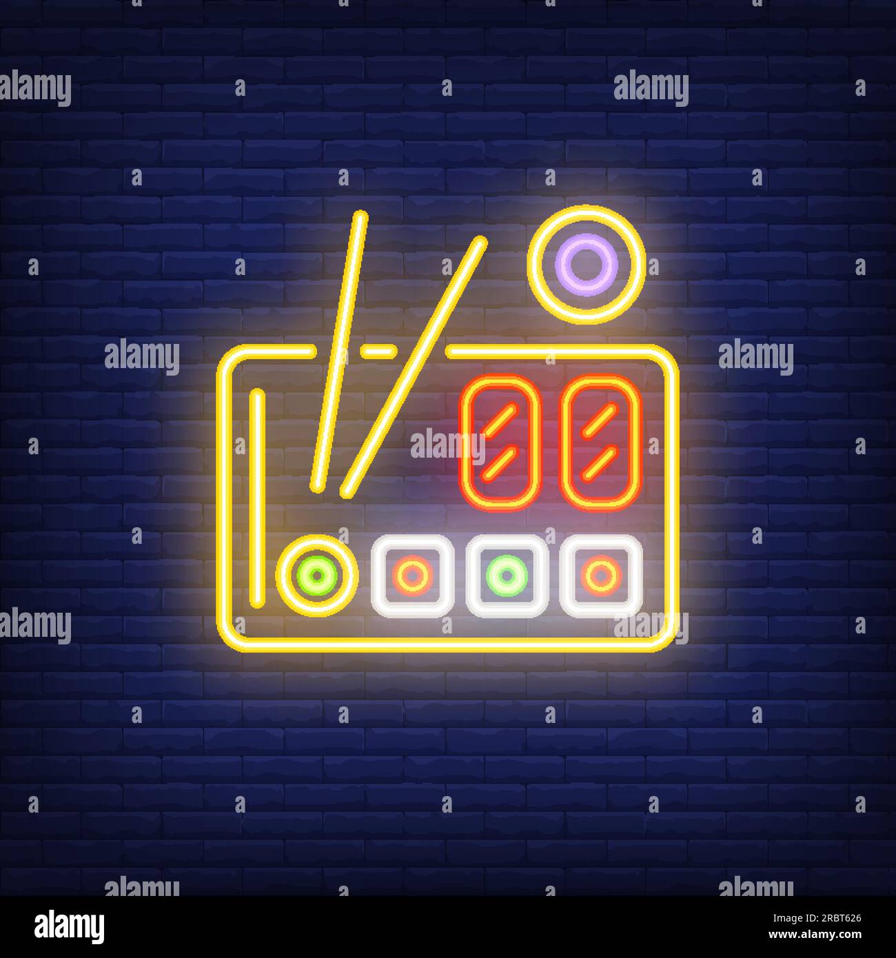 Sushi set with chopsticks on plate neon sign Stock Vector Image & Art ...