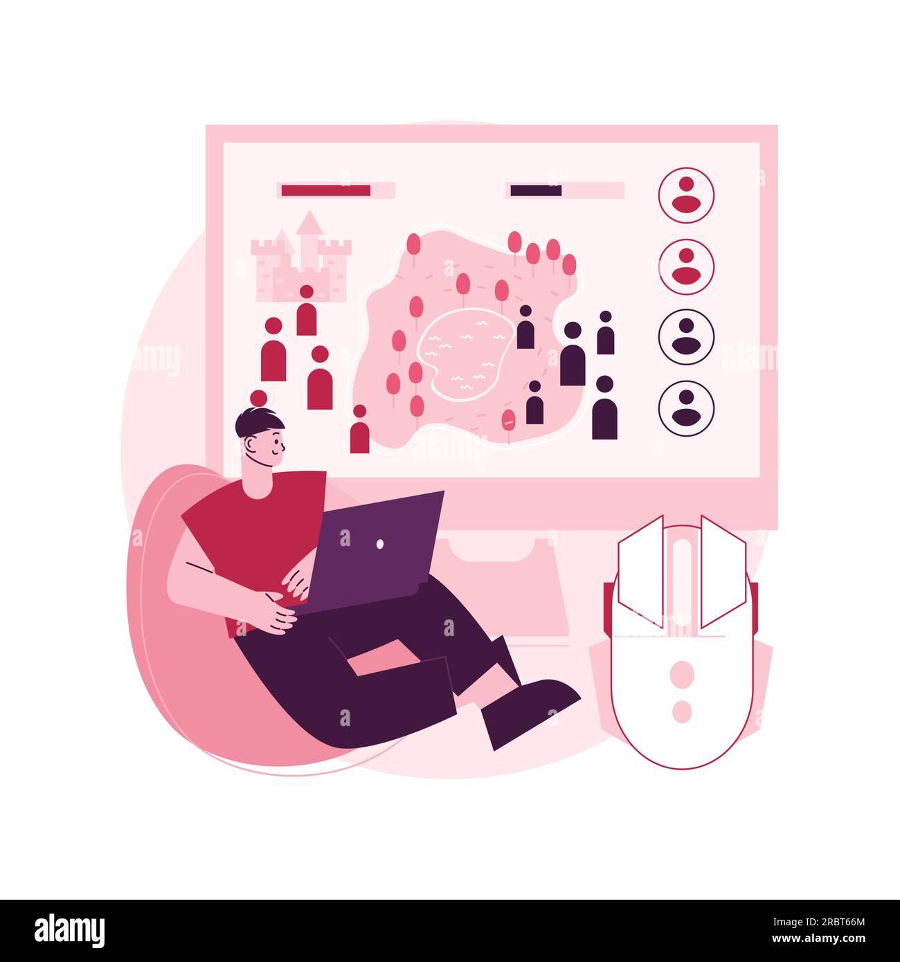 Strategy online games abstract concept vector illustration. Pc games ...