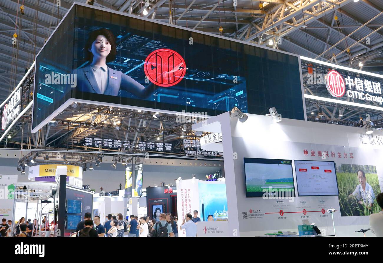 SHANGHAI, CHINA - JULY 8, 2023 - Visitors visit the booth of CITIC ...