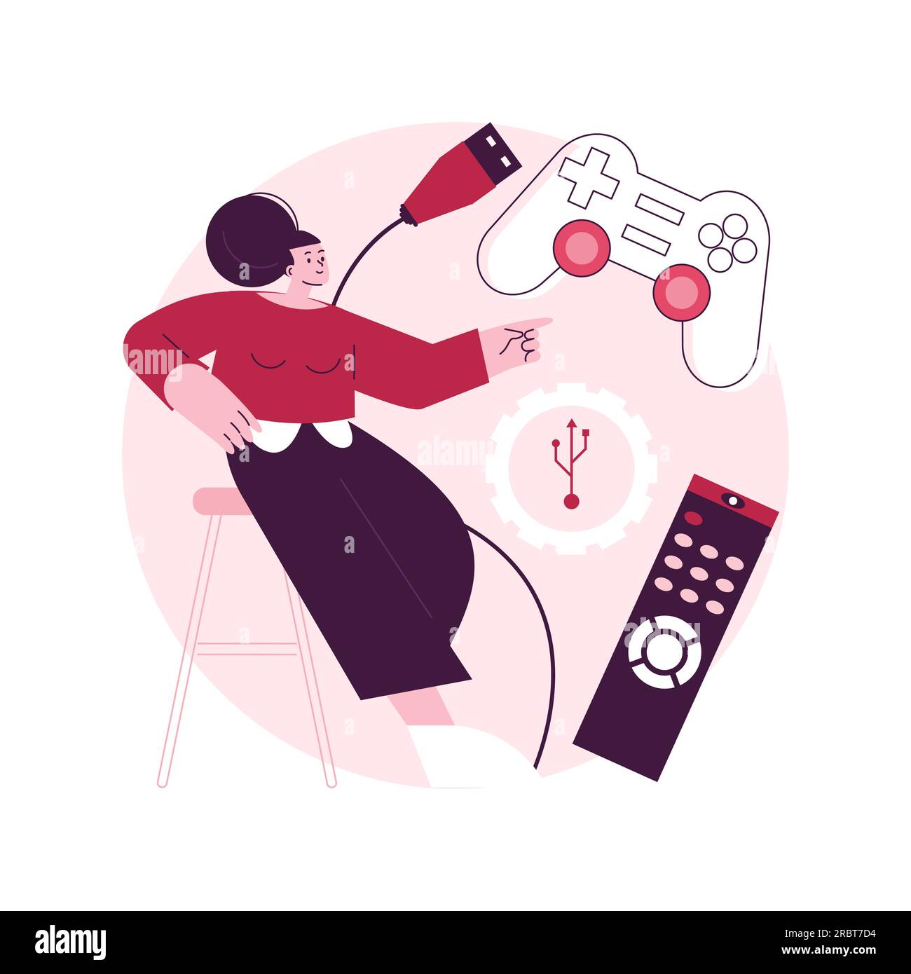 Smart TV accessories abstract concept vector illustration. Wireless ...