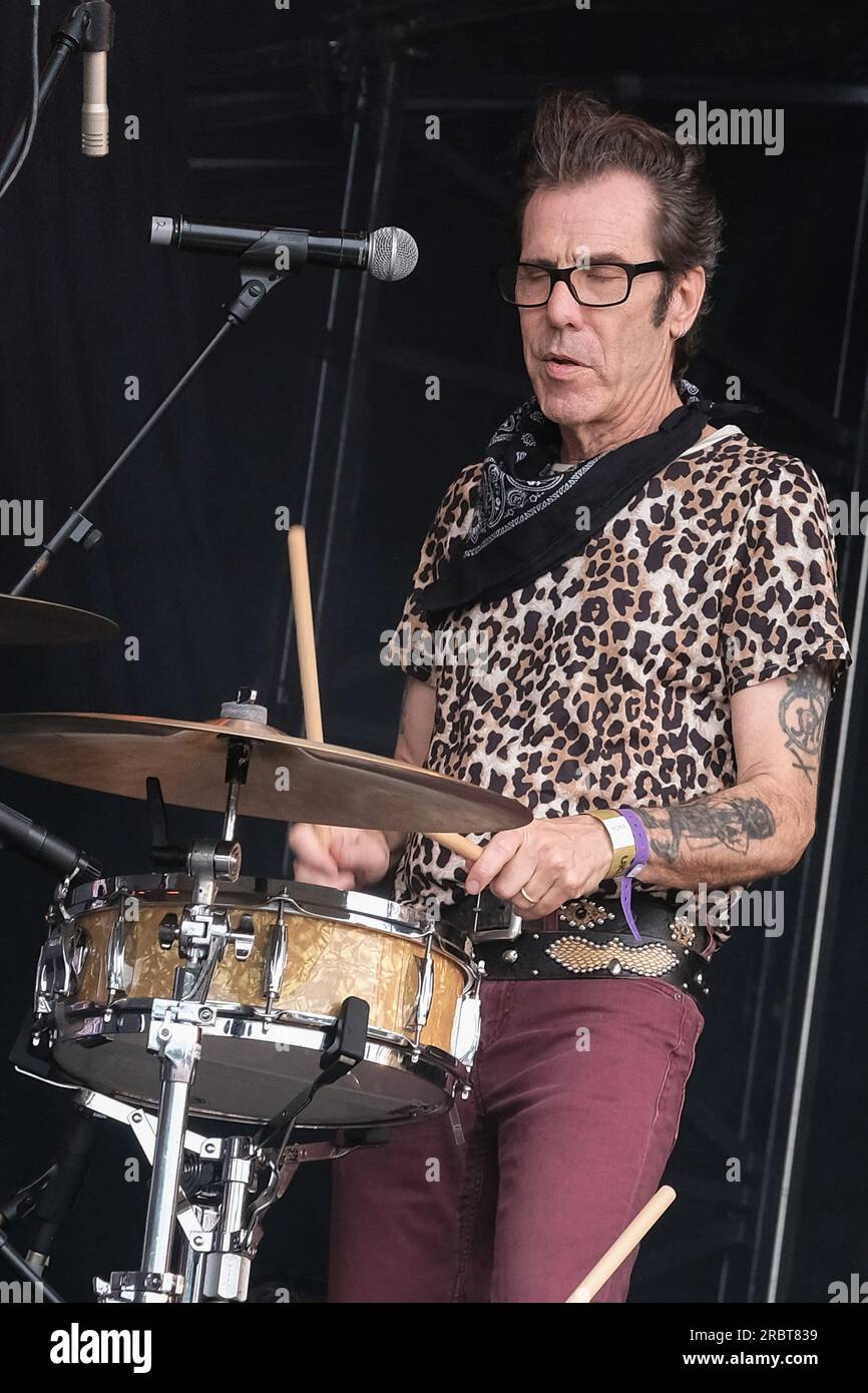 Southampton, UK. 08th July, 2023. New York born rockabilly drummer and ...