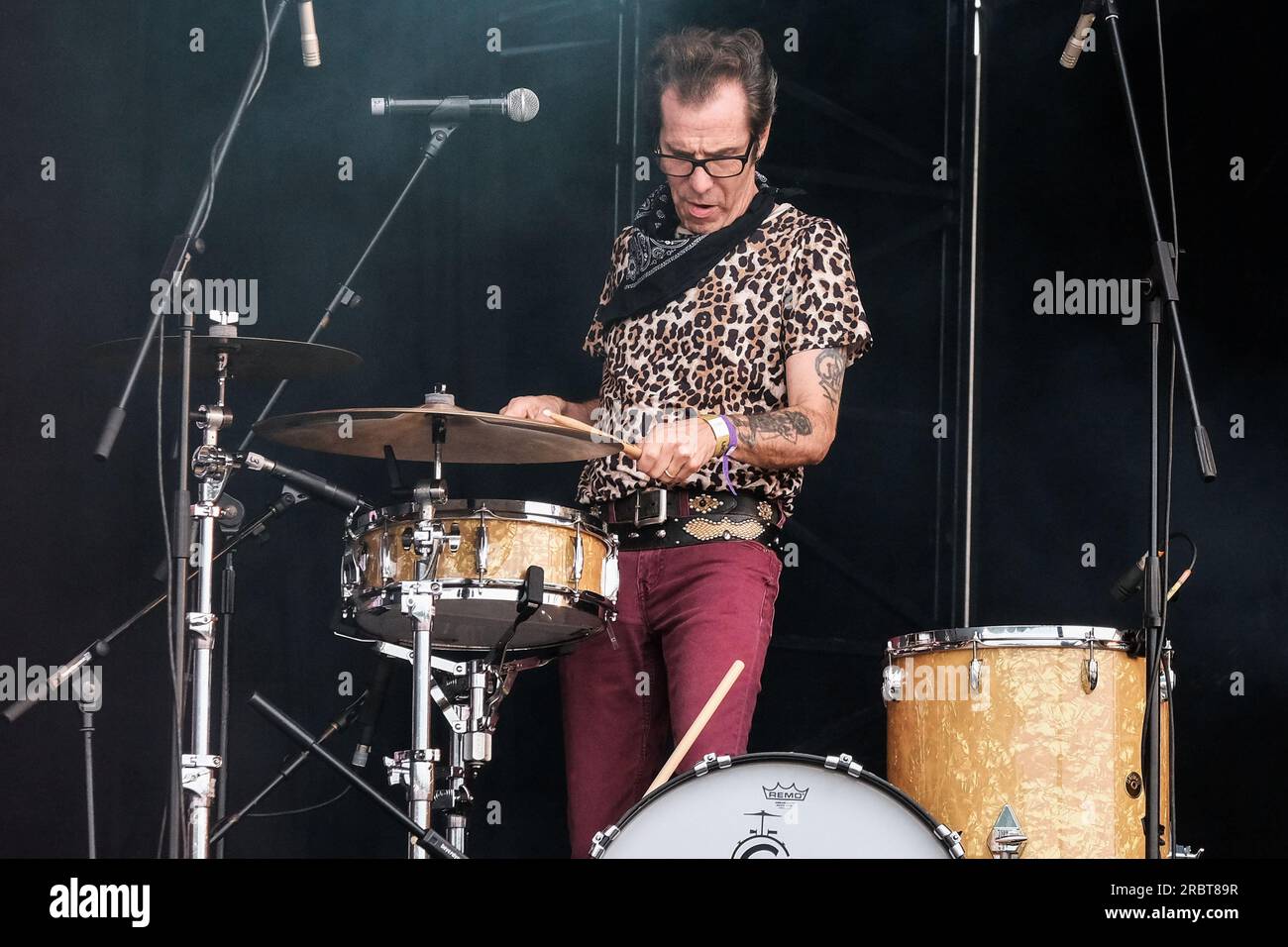 Southampton, UK. 08th July, 2023. New York born rockabilly drummer and ...