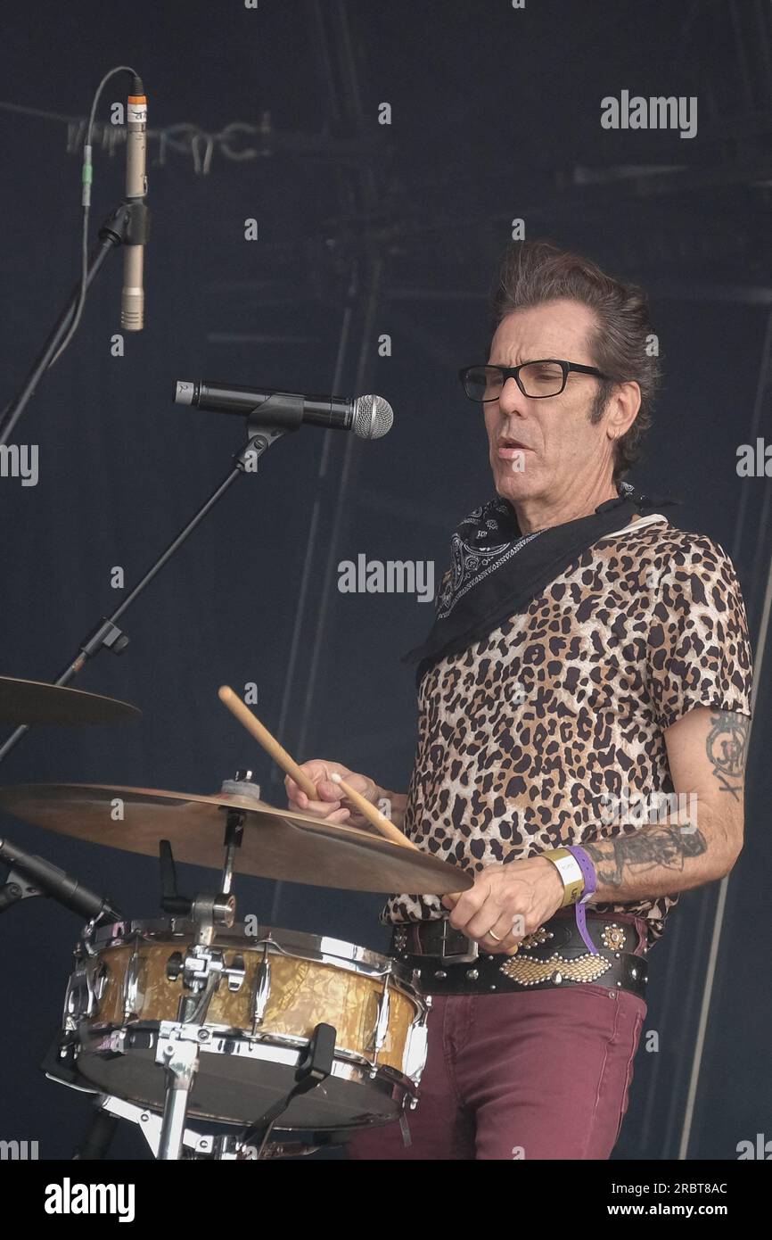Southampton, UK. 08th July, 2023. New York born rockabilly drummer and ...