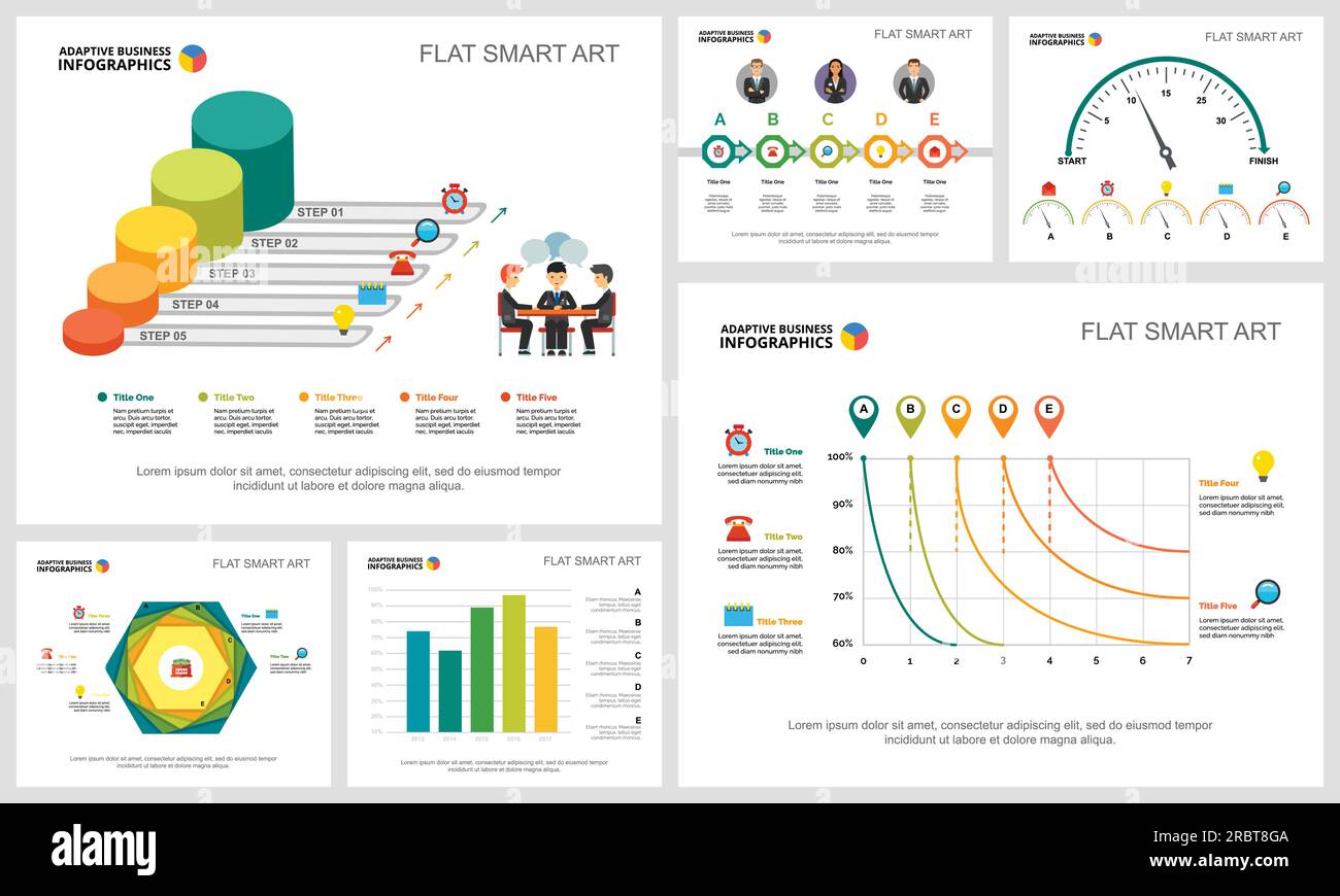 Colorful research or management concept infographic charts set Stock ...