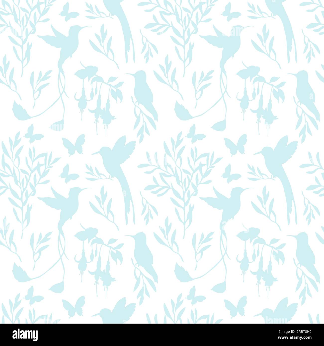 Seamless pattern butterflies blue Cut Out Stock Images & Pictures - Alamy