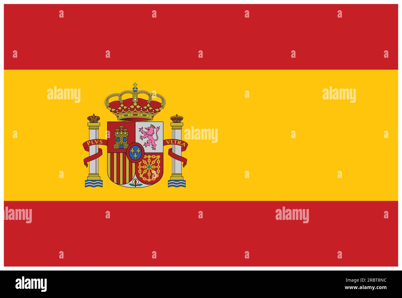 Accurate Correct Spanish Flag Of Spain With Crest Emblem Coat Of Arms