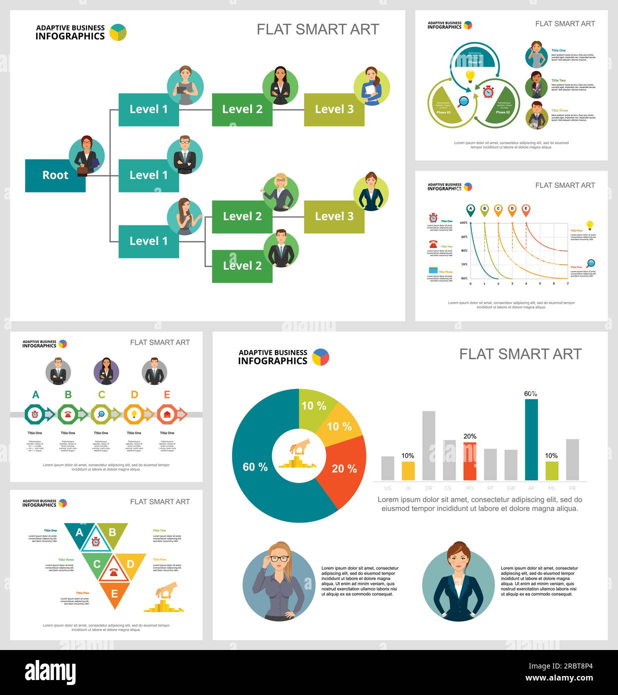 Colorful training or finance concept infographic charts set Stock ...