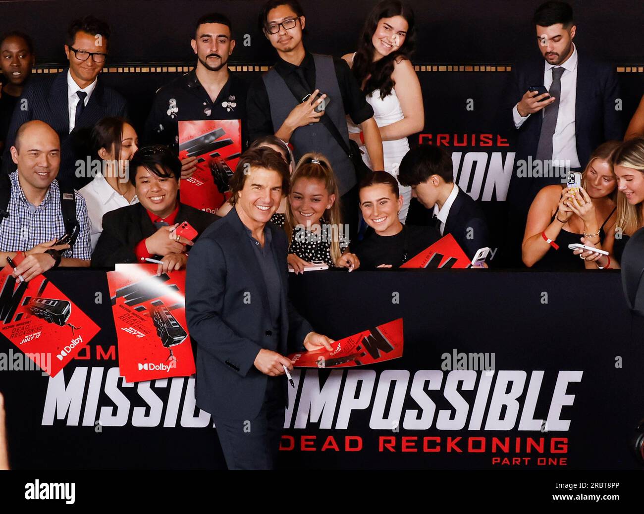 New York, United States. 10th July, 2023. Tom Cruise greets fans when ...