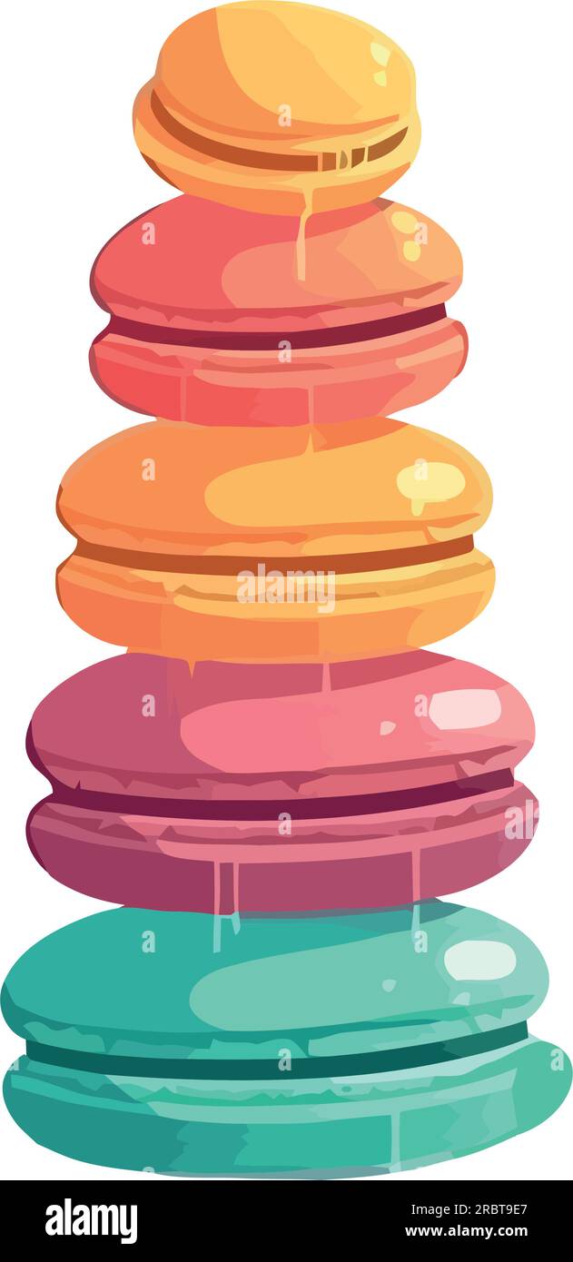 stack of dessert macaroons cookies snacks Stock Vector Image & Art - Alamy